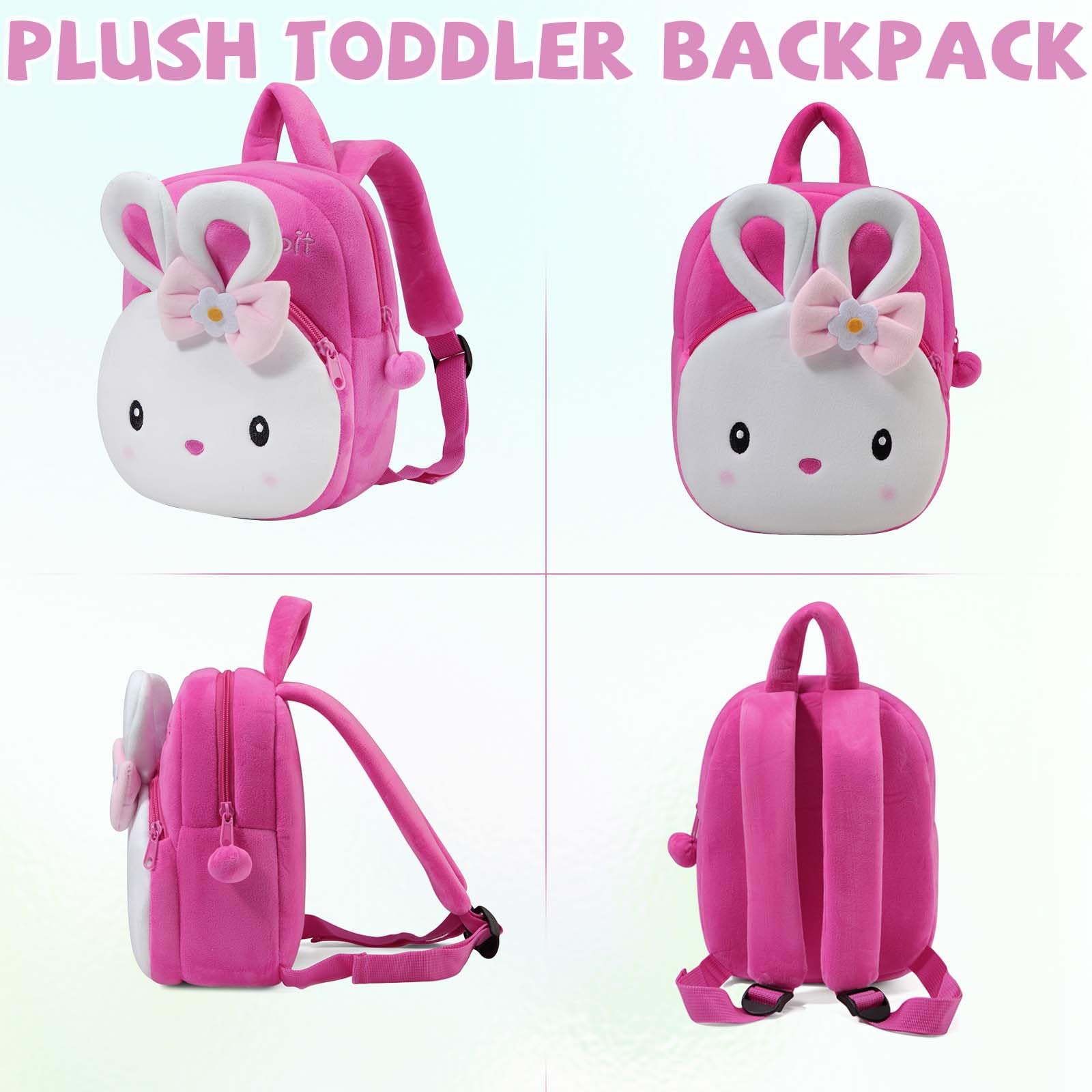 Toddler Backpack for Girls, ChaseChic Cute Cartoon Mini Plush Lightweight Soft Baby Backpack, Daycare backpack, Bunny