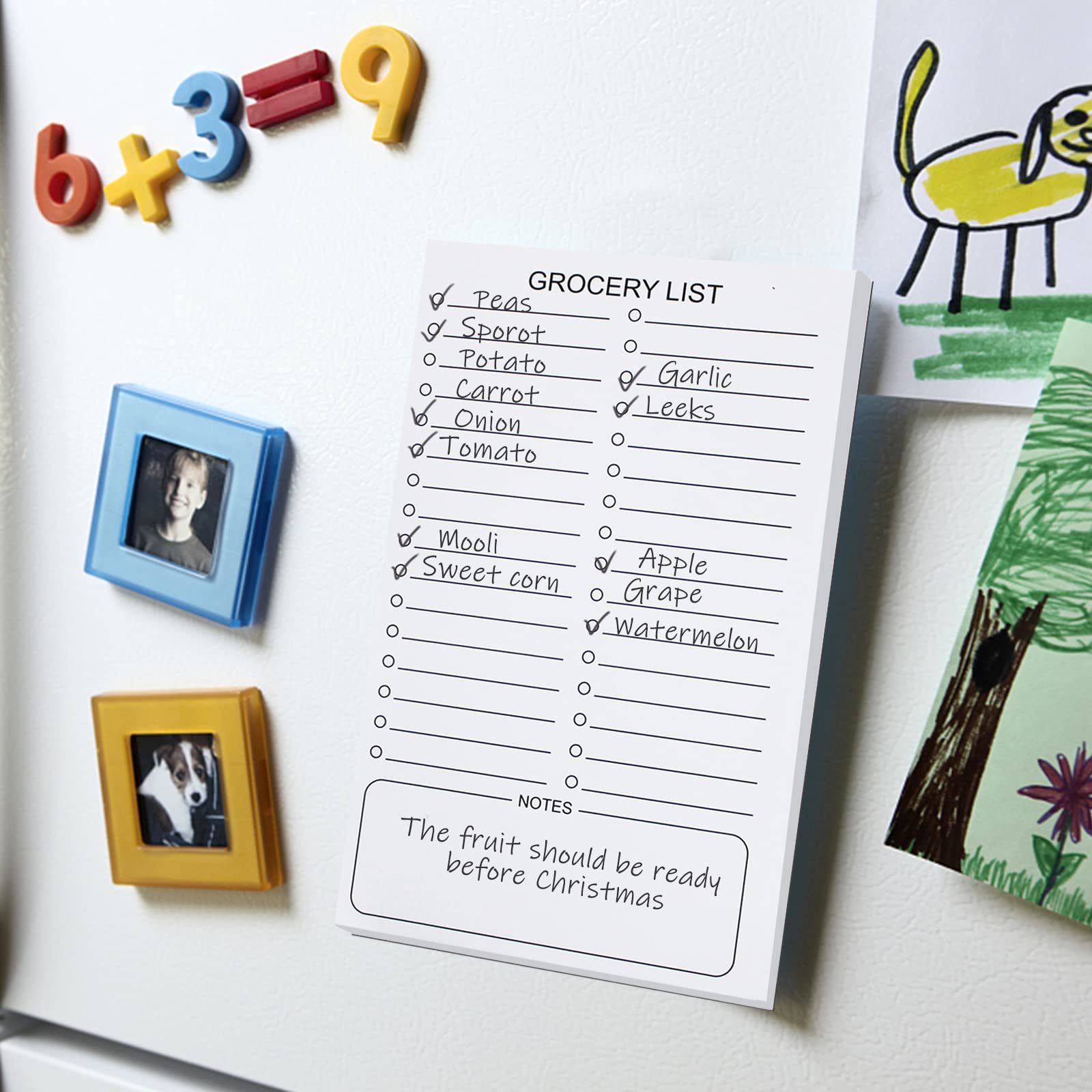 Magnetic Notepads for Refrigerator,50 Sheets 4.5x7.5 Inches Fridge Notepad with Magnet Shopping List Menu Planner Grocery List for Fridge