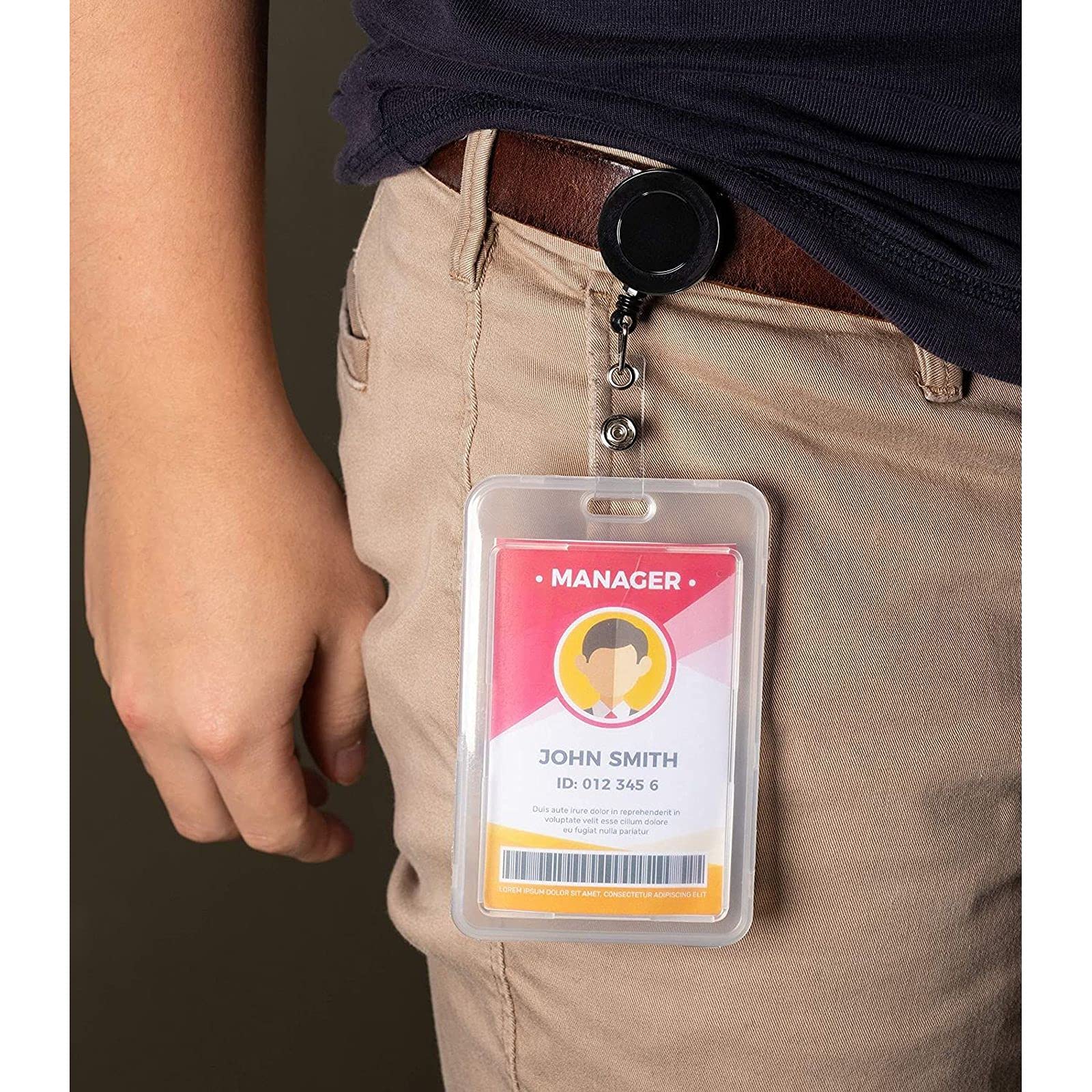 100 Pack Retractable ID Badge Reel for Card Holders with Clips, Nurses and Teachers, Office Supplies (26.5 in)