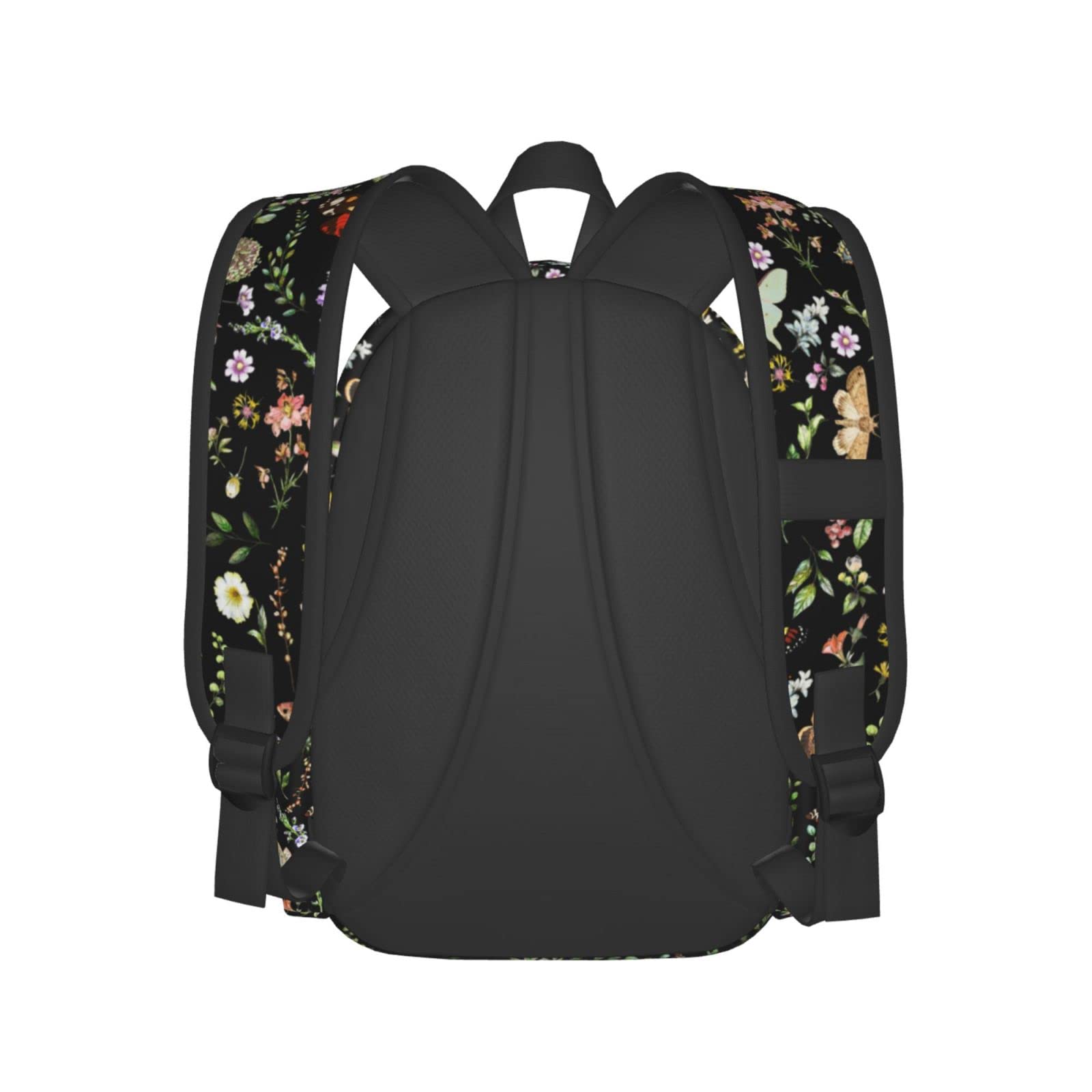 Butterflies Moths Flower Stylish Backpack With Adjustable Padded Shoulder Straps Daypacks For College Travel One Size