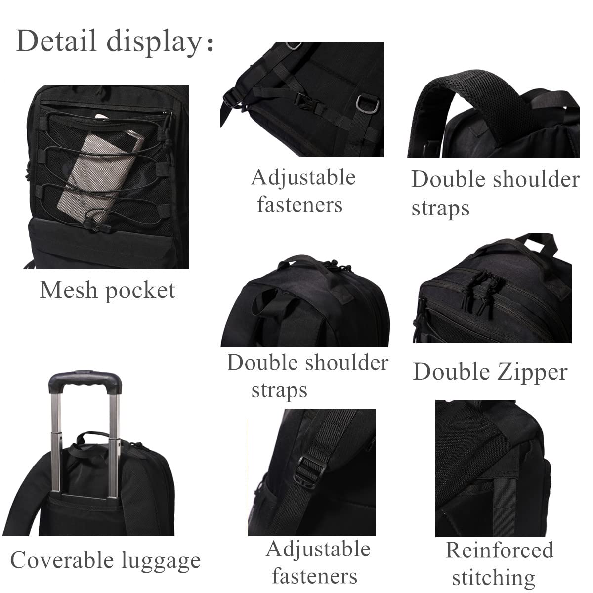 Solid Color Simple Rolling Backpack for Teen Girls, Middle School Trolley Bags, Travel Daypack with Wheels