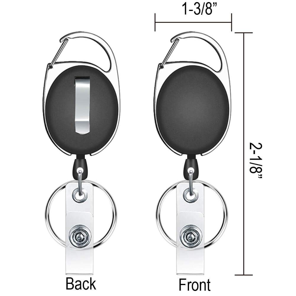 selizo 12 Packs Retractable ID Badge Card Holder Carabiner Badge Reel with Belt Clip and Key Ring, Assorted Colors