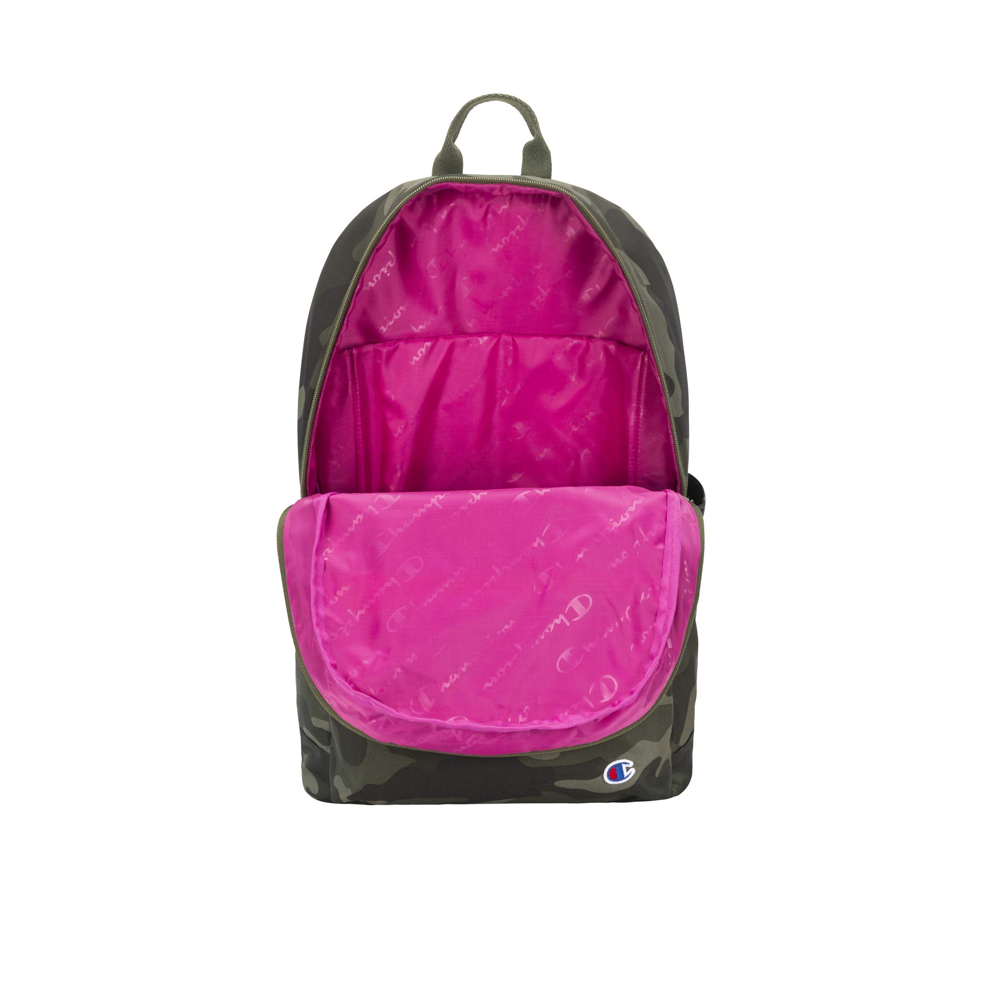 Champion unisex adult Varsity Backpacks, Camo Olive/Fuchsia, One Size US