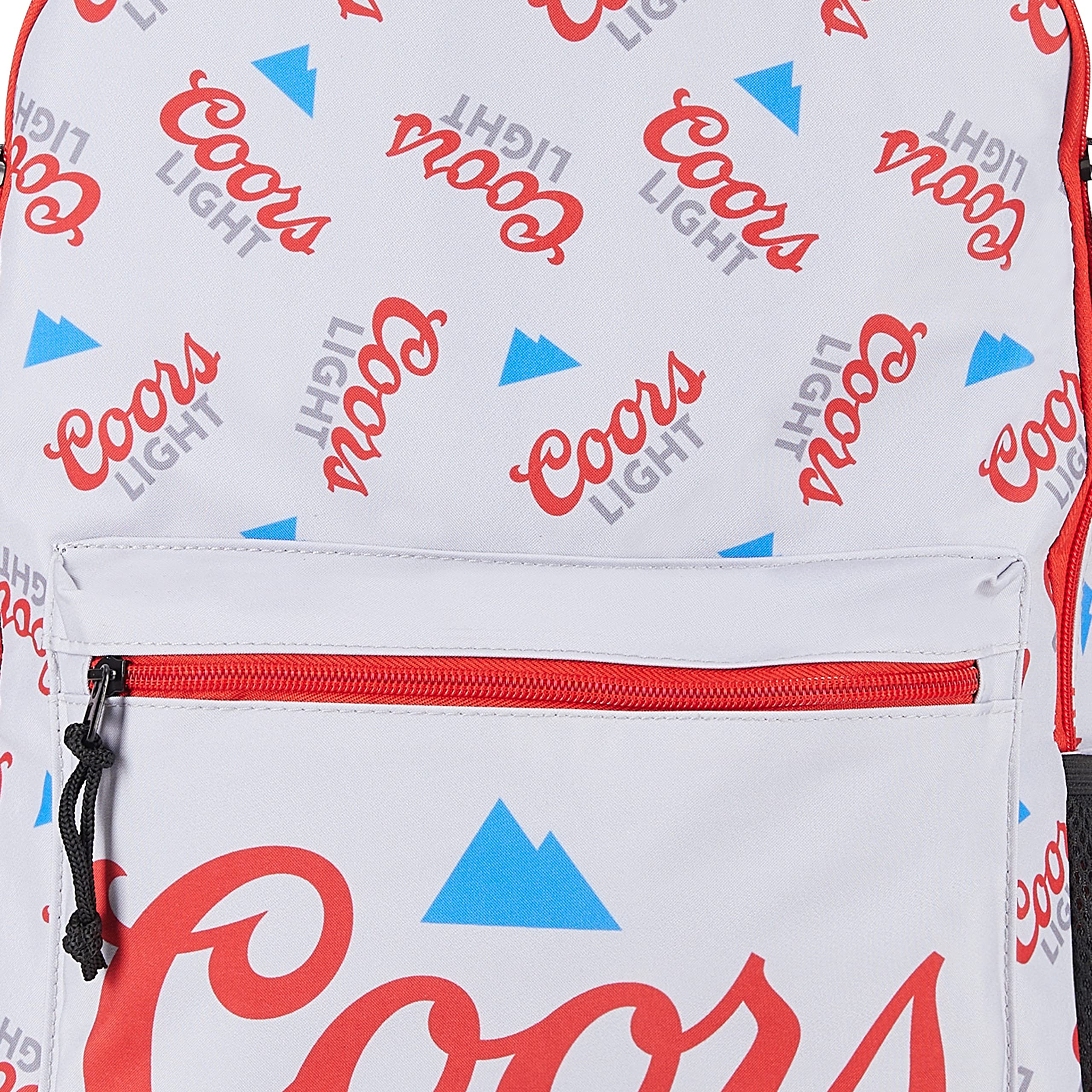 Coors Light Mens Allover Backpack As Cold As The Rockies Bookbag - The Mountains are Blue Knapsack for Men, Women, Adults (Grey)