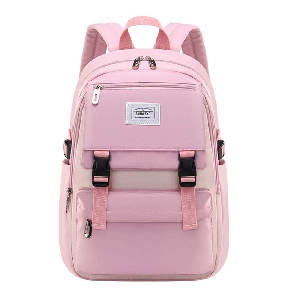 Pink School Bag Backpack for Teen Boys Girls Elementary Middle Bookbag Casual Daypack for Kids
