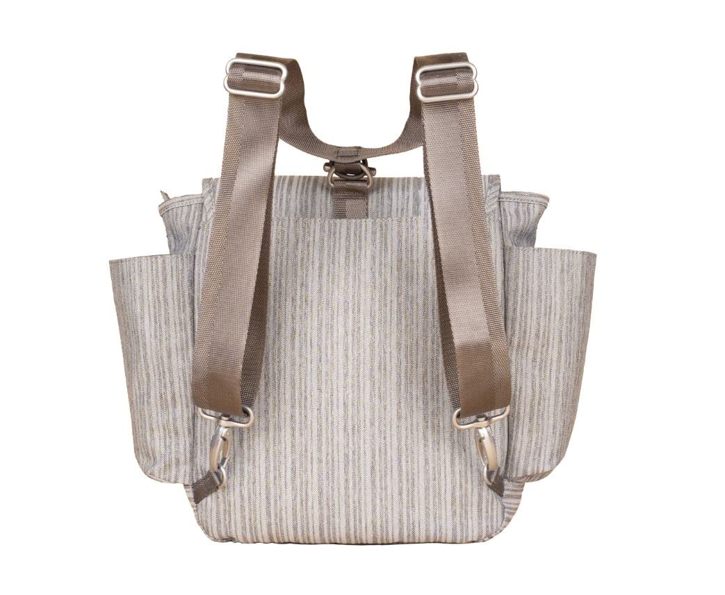 HAIKU To Go Convertible 2.0 Crossbody and Backpack Messenger-Style Travel Bag with Adjustable Shoulder Straps and Dual Water Bottle Pockets, Gray Poplar