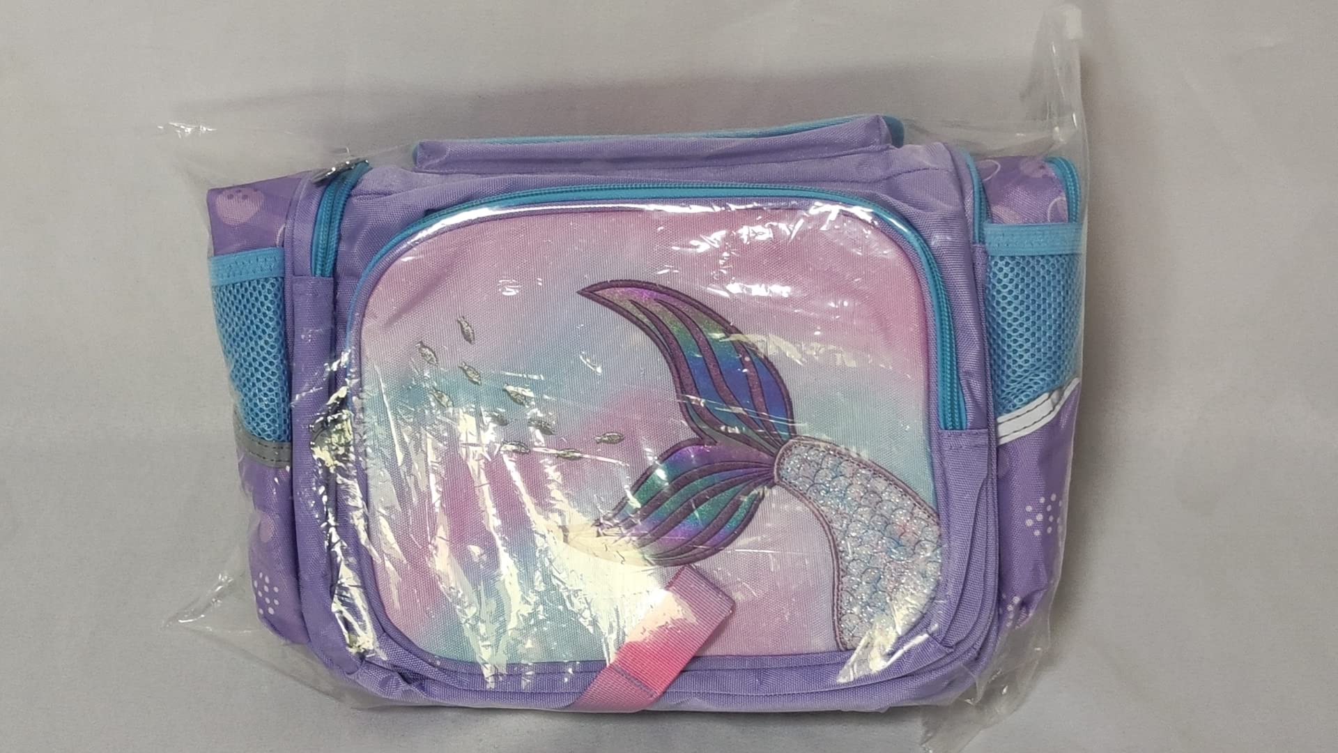 Tanou Kids Backpacks for Girls, 16'' Elementary School Backpack, Breathable Bookbags with Reflective Strip for Girl 6-12 Years, Mermaid