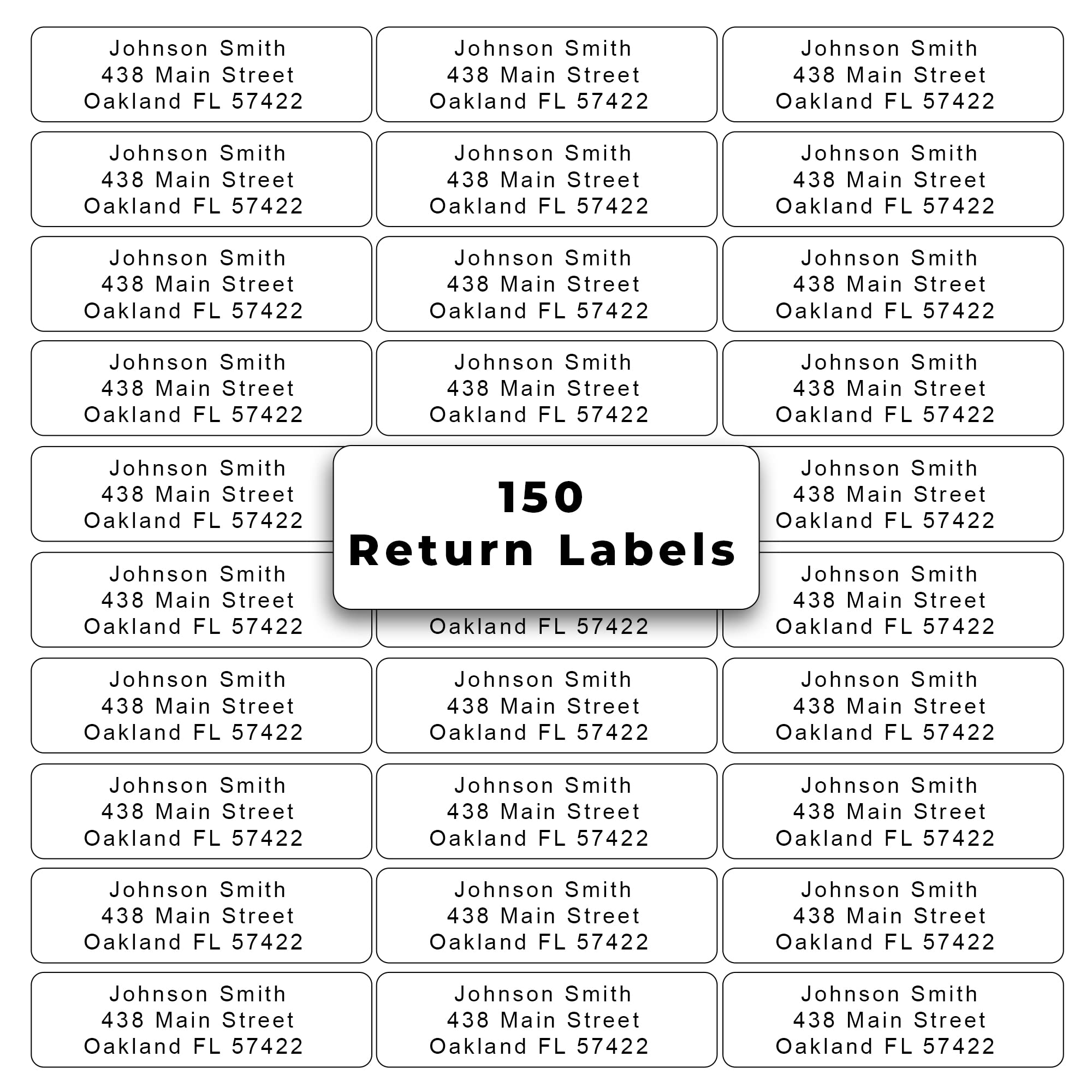 Return Address Labels Personalized Stickers – 150 Personalized Address Labels Self Adhesive, Simple Flat Sheet Return Address Stickers for Envelopes, Quality Custom Address Labels, White Return Label
