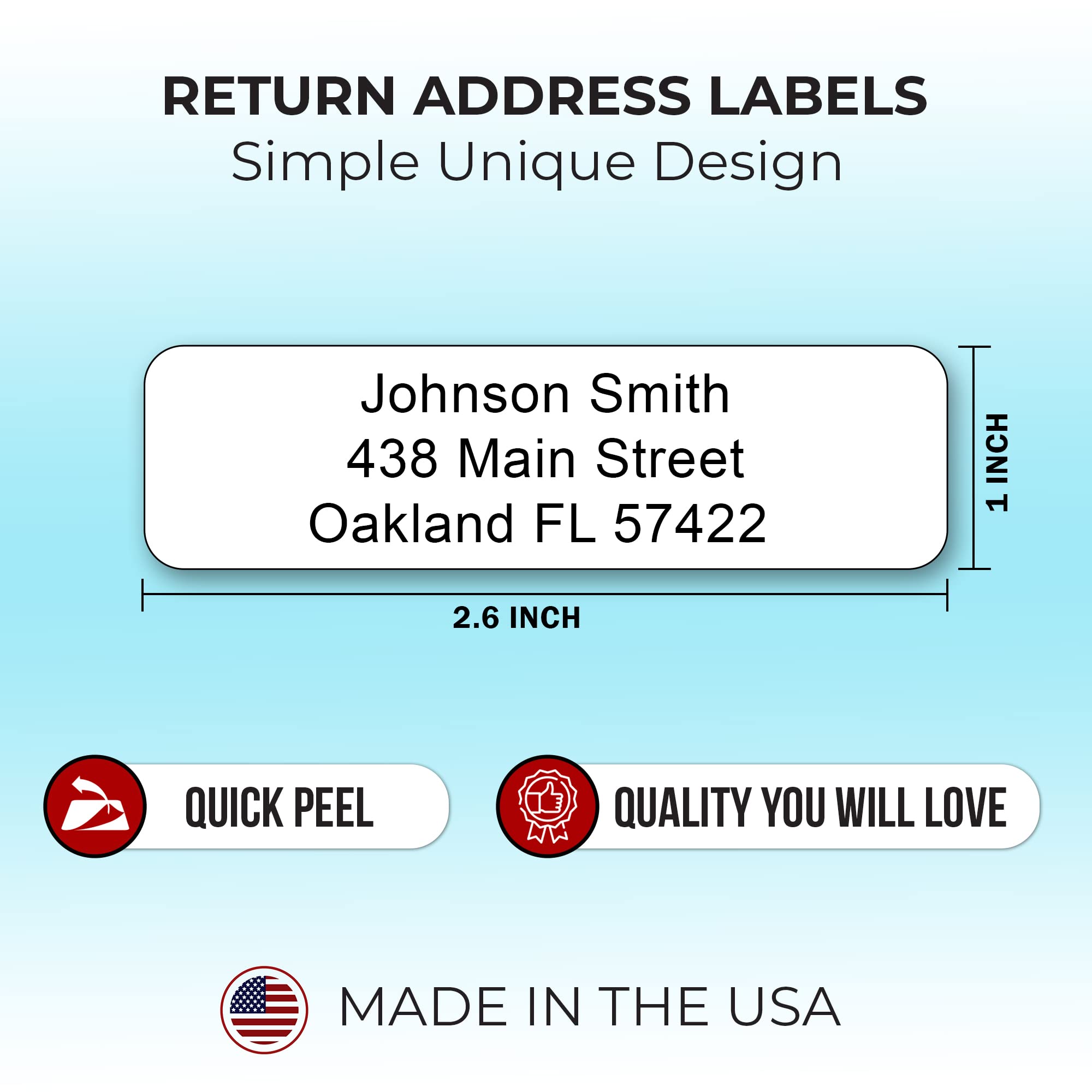 Return Address Labels Personalized Stickers – 150 Personalized Address Labels Self Adhesive, Simple Flat Sheet Return Address Stickers for Envelopes, Quality Custom Address Labels, White Return Label