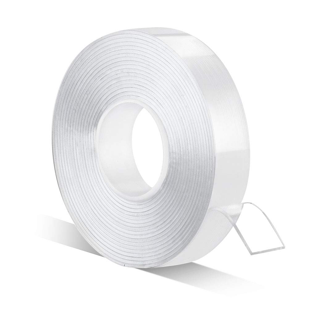 CLAVICHORD Double Sided Tape Heavy Duty, 1/2inch 10ft Clear Mounting Tape Sticky,Removable Two Sided Tape No Residue,Strong Adhesive Acrylic Tape for Carpets/Poster/Craft/Wall/Picture