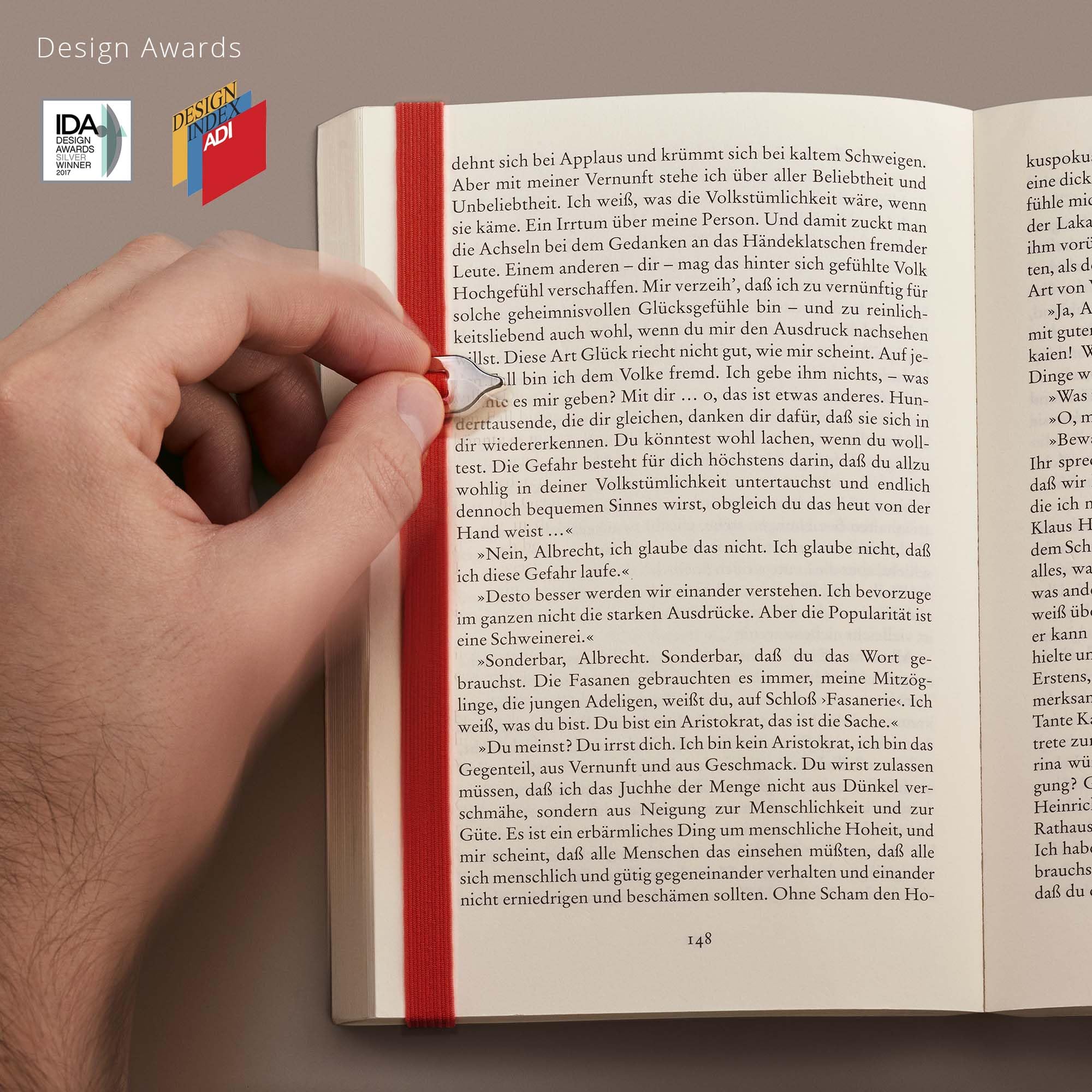 Lastword Bookmarks - Elastic Bookmark Perfect for Any Book - Book Markers for Women - Bookmarks for Men - Bookmarks for Kids - Don't Lose Your Mark, Design Made in Italy Book Marks (Red)