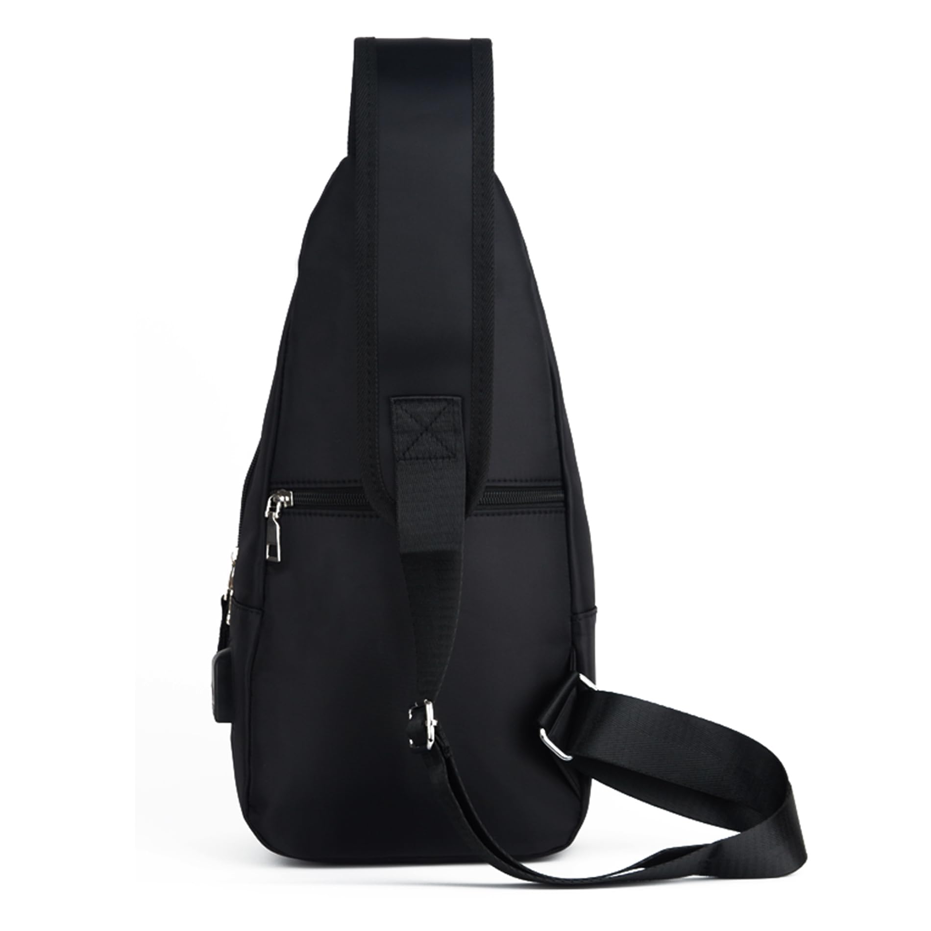 Suyzufly Crossbody Sling Backpack for Men Women Anti Theft Multipurpose Chest Shoulder Bag with USB Charging Port Black