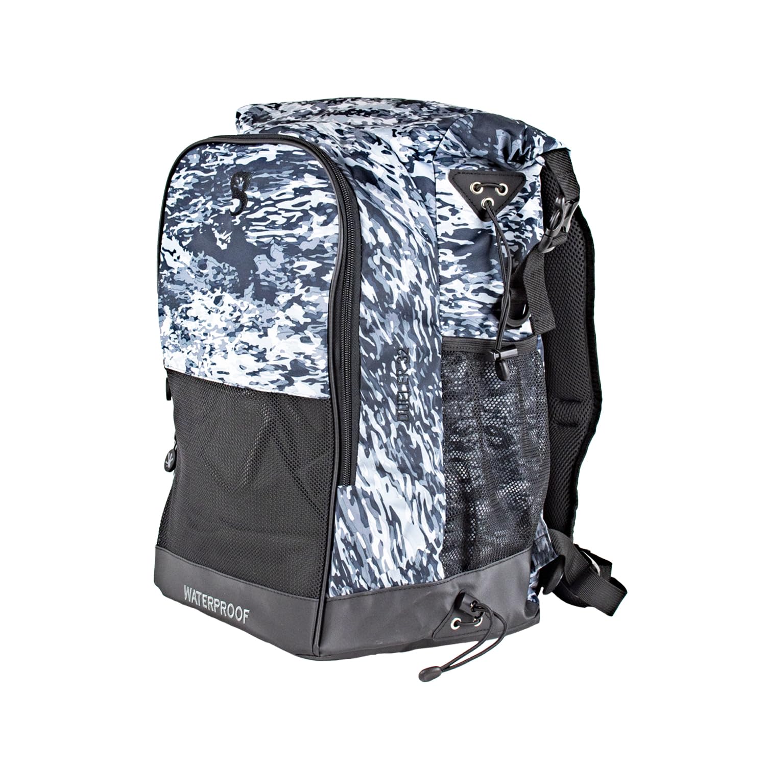 geckobrands Dueler Waterproof 32L Backpack (Royal Blue/Grey), Use for nearly any sport, 2 compartments, Separate Wet from Dry, Personalize