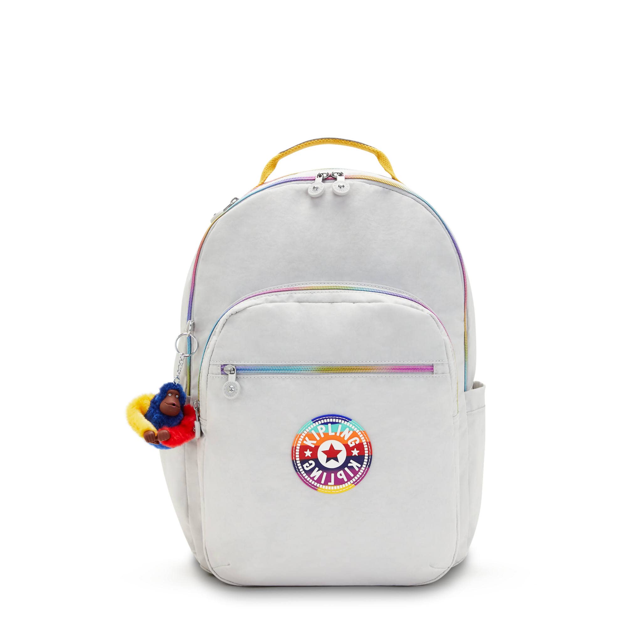 Kipling Seoul Large 15" Laptop Backpack Truly Grey Rainbow
