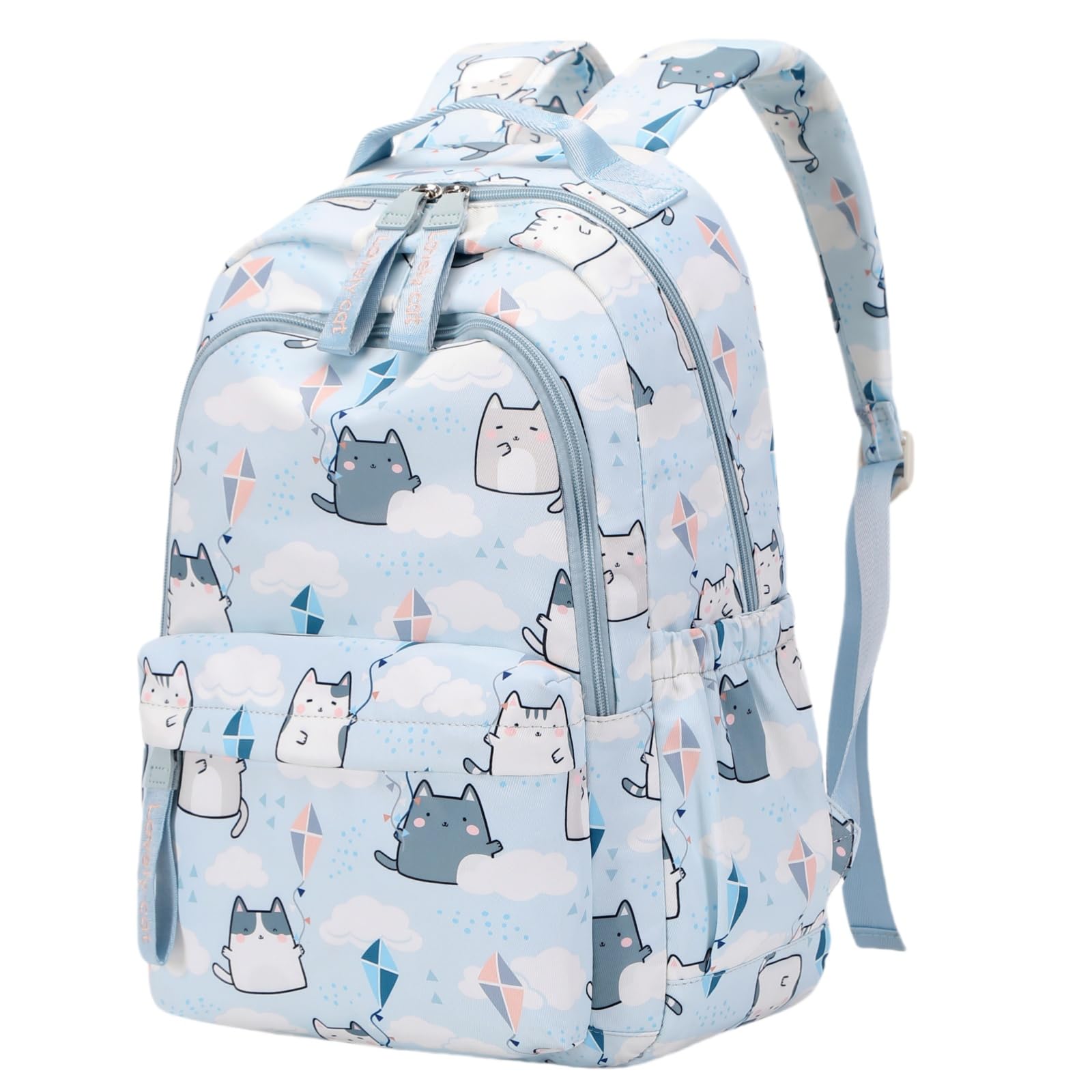 Cute Cat Casual Daypack Teens Elementary School Backpack Students Bookbag for Girls Boys