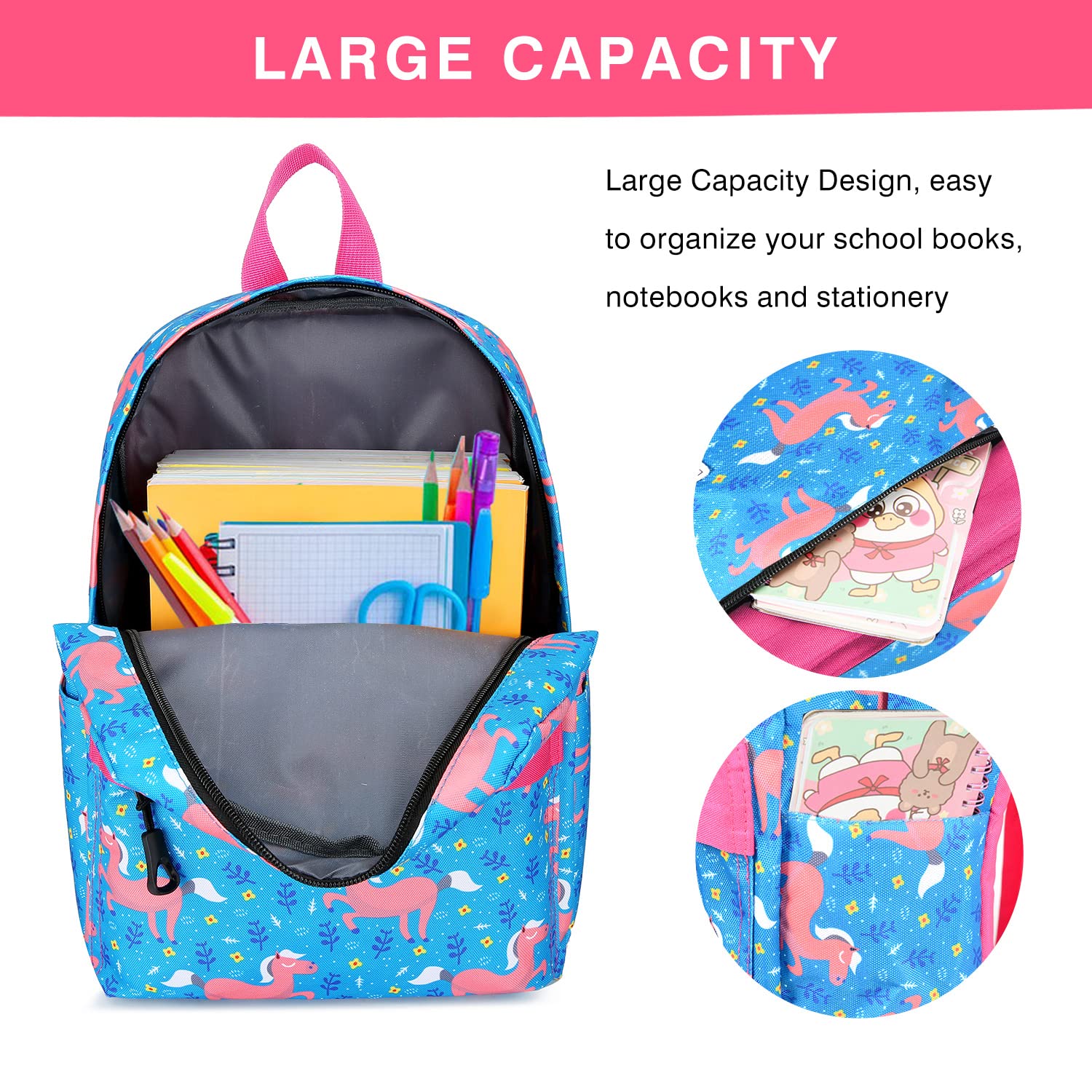 HITOP Kids Girls Backpack Lightweight for School Cute Preschool Backpack for Toddler