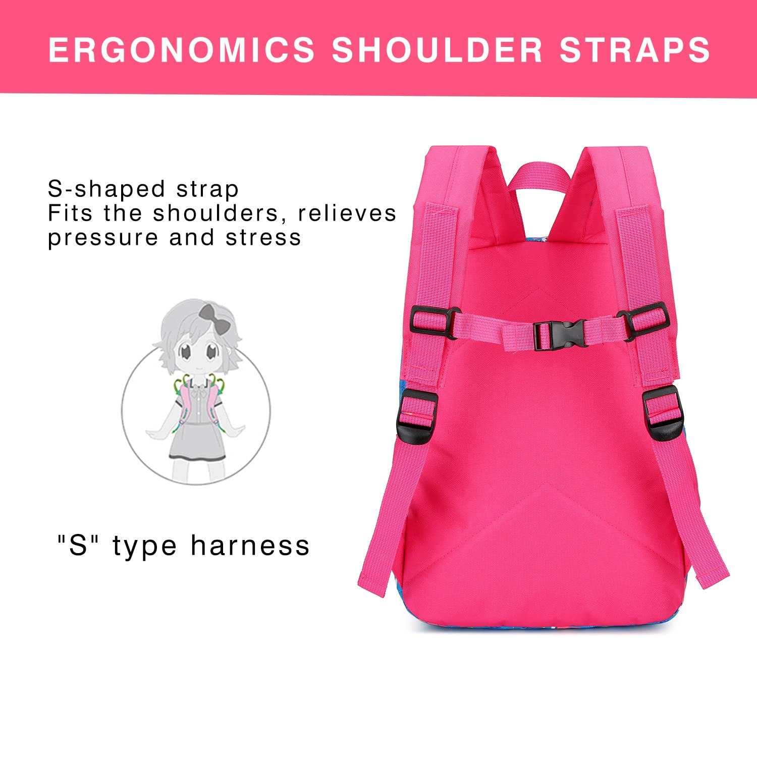HITOP Kids Girls Backpack Lightweight for School Cute Preschool Backpack for Toddler