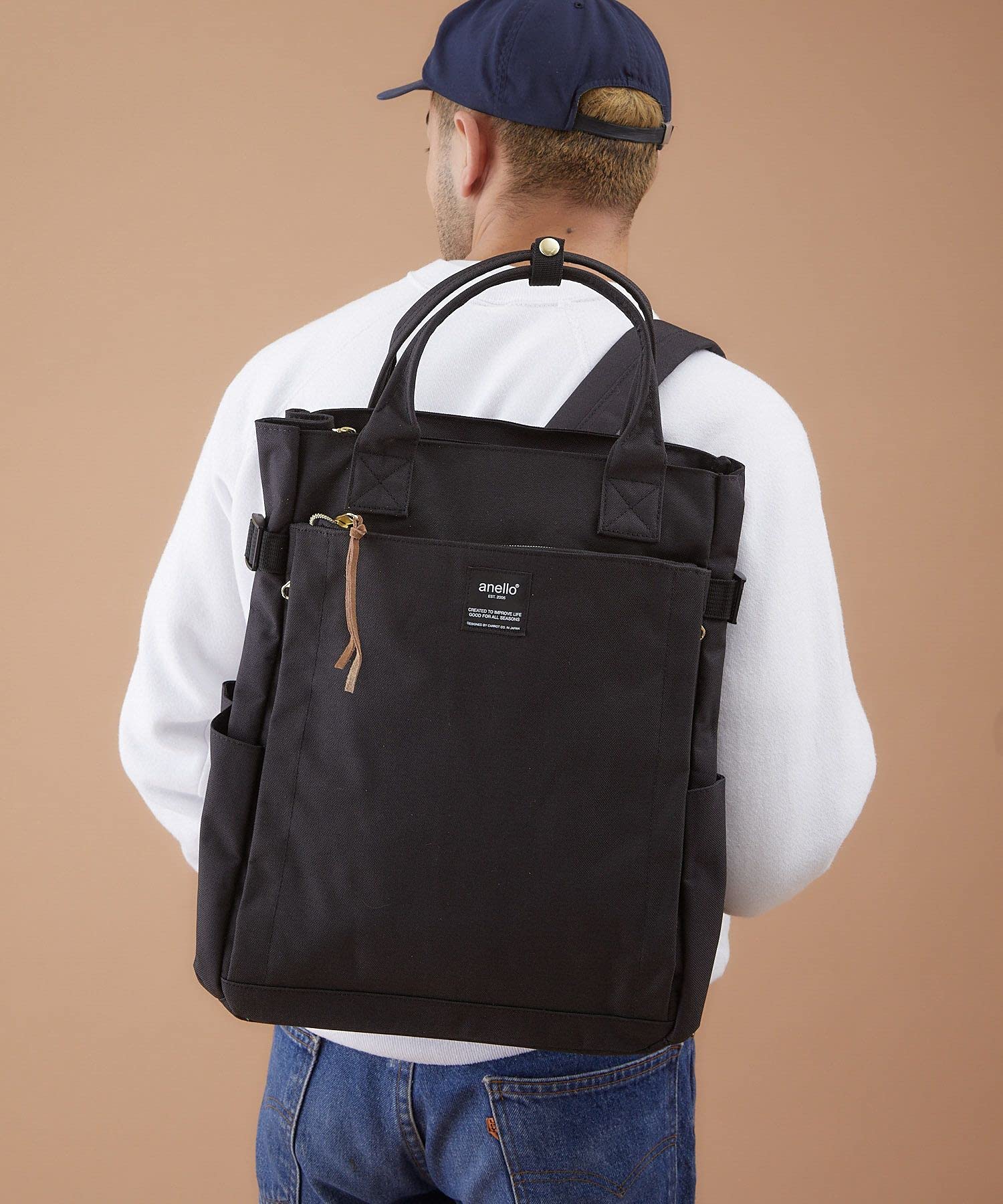 anello(アネロ) Women Regular 2-Way Tote Backpack, NVY