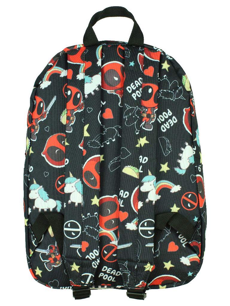 Bioworld Marvel Deadpool Unicorns And Rainbows Laptop Backpack