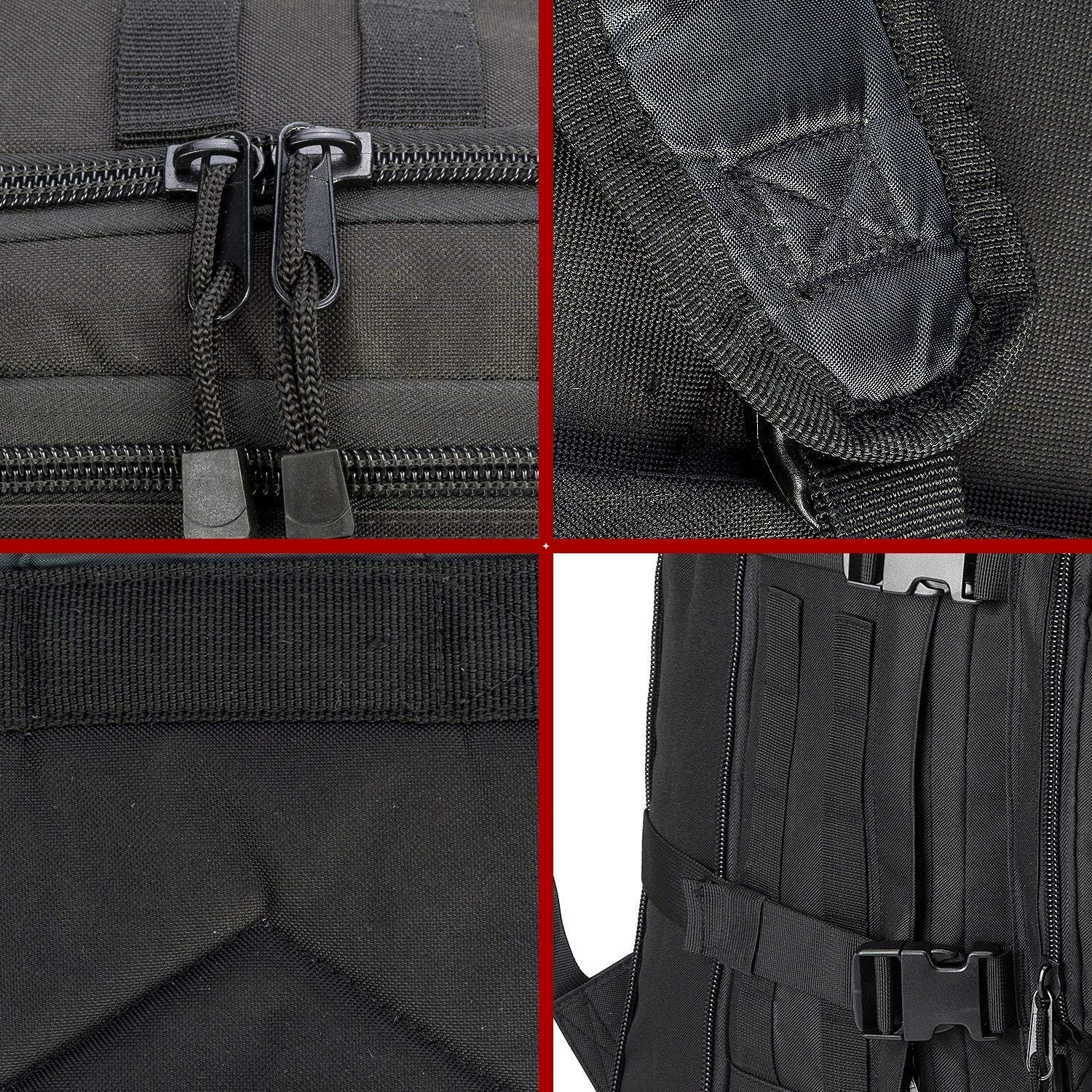 Greencity Laptop Backpacks Tactical Military 3 Day Expandable Bug Out Bag Classic School Case Travel Hiking,Black