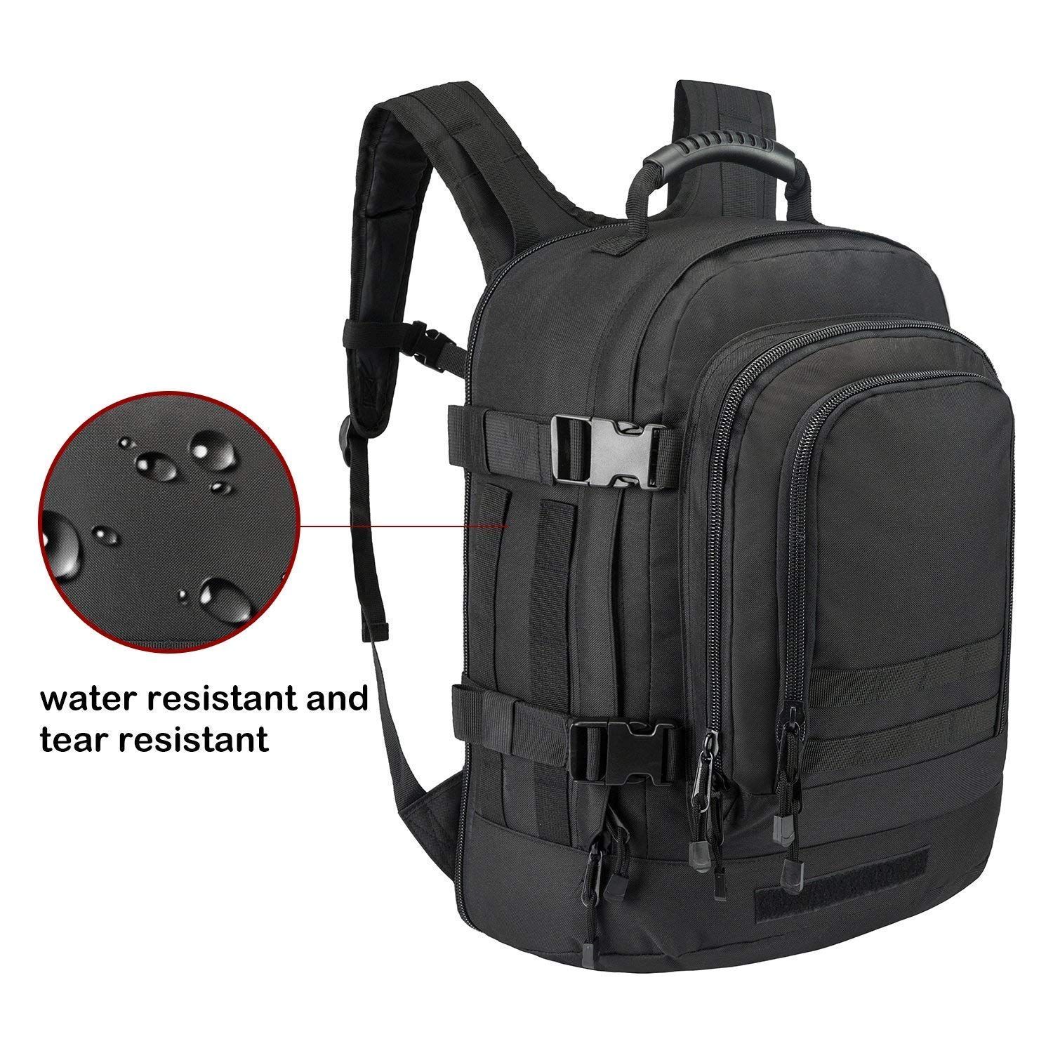 Greencity Laptop Backpacks Tactical Military 3 Day Expandable Bug Out Bag Classic School Case Travel Hiking,Black