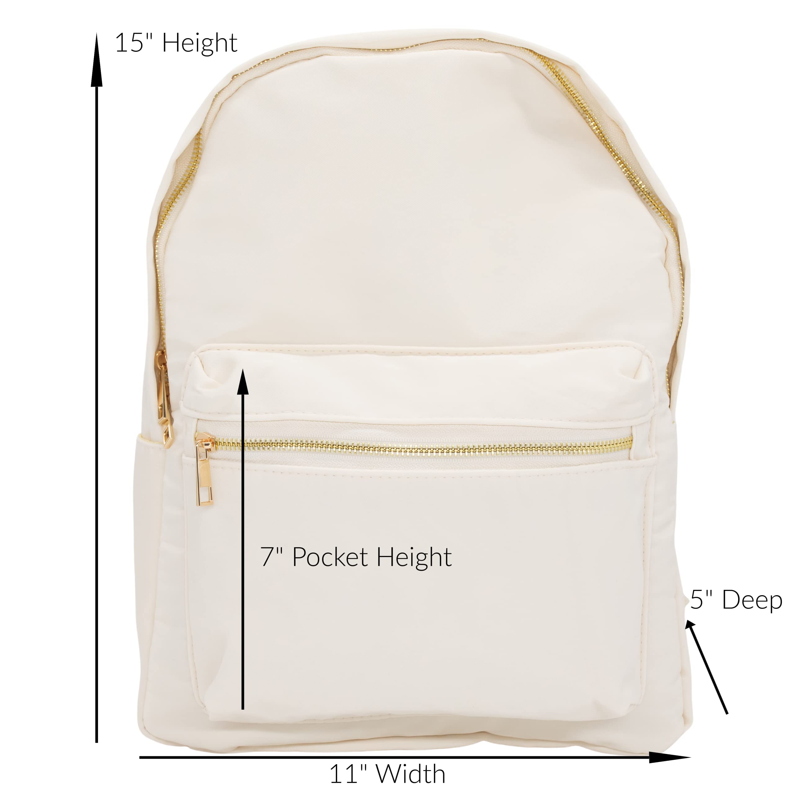 Phlox Collective Nylon Backpack, Fashion Backpack, for Women, Men, and Kids (Nude)