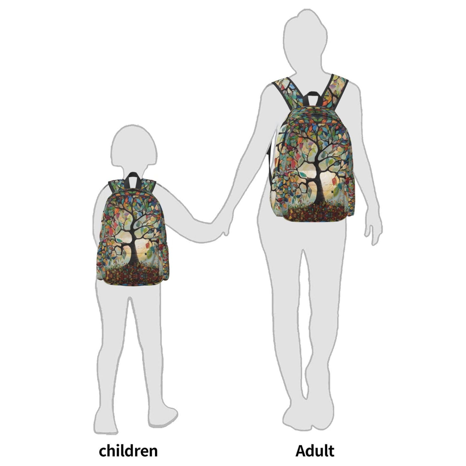 FeHuew 16 inch backpack Vintage Tree of Life Laptop Backpack Full Print School Bookbag Shoulder Bag for Travel Daypack