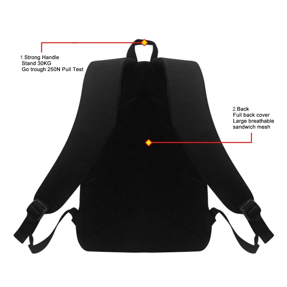 ANYFOCUS Students Backpack,17" Bookbag 3D Airplane Print for Age 6-15 Years Old Teen Girls Boys Kids