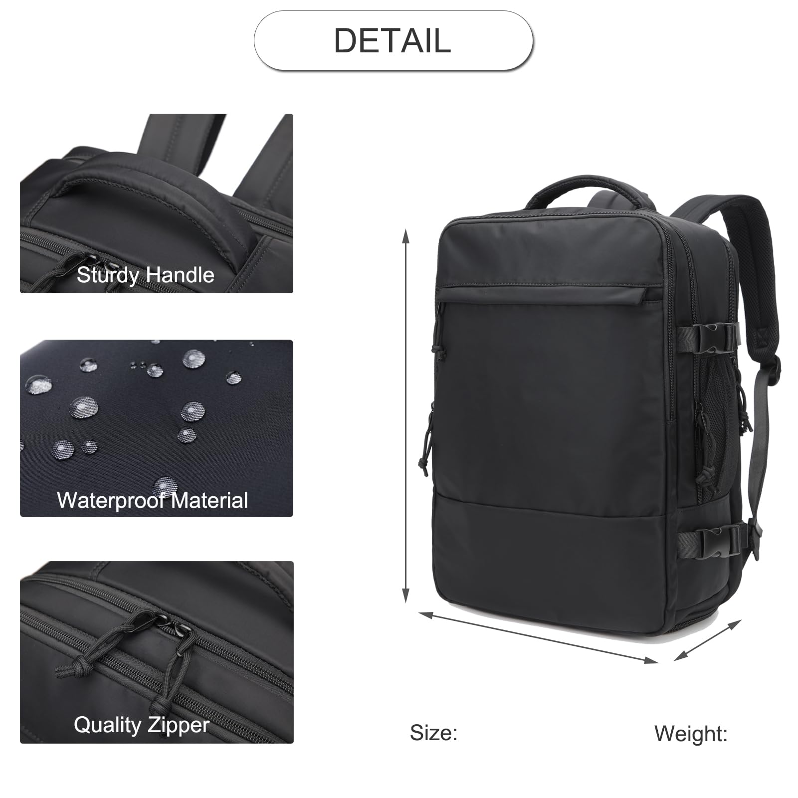 Shaelyka Medium Travel Backpack, 23L Carry On Backpack,Flight Approved Water Resistant Luggage Backpack Fit 15.6 Inches Laptop