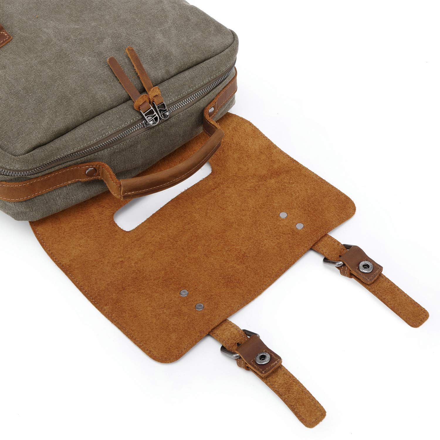 TSD Brand Valley Hill Canvas Backpack (Olive)