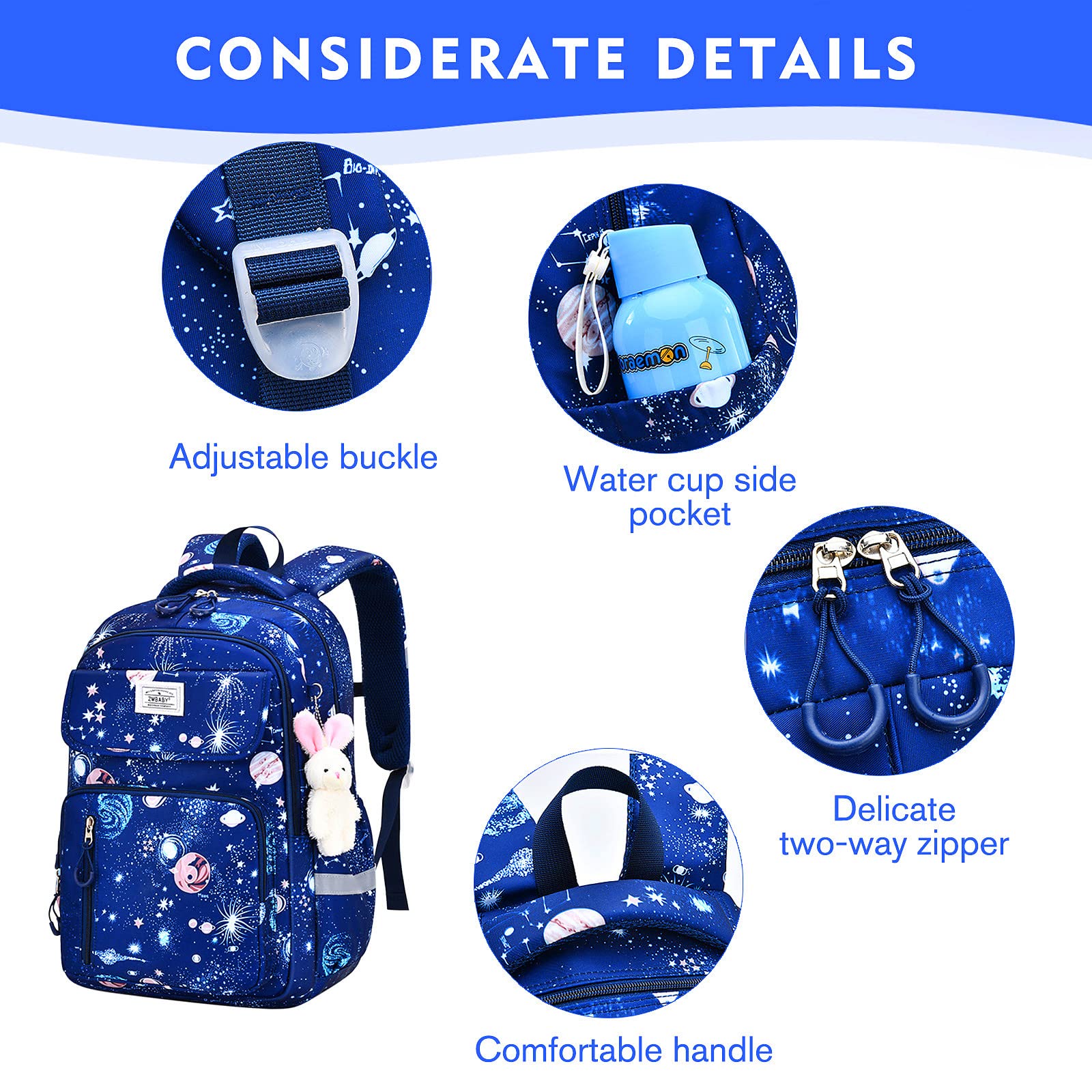 MICXKLZO School Backpack for Boys Girls, Waterproof Cute Backpack Travel Bookbag for Kids Children Casual Daypack Elementary School Bags