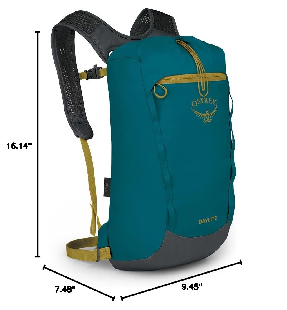 Osprey Daylite Cinch Daypack, Deep Peyto Green/Tunnel Vision
