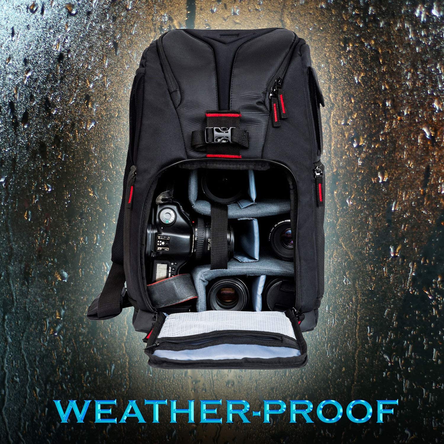 Deco Gear DSLR Camera Backpack, Customizable Compartments for Cameras, Lenses, Accessories & Laptop, Weather Protective, Perfect for Canon Nikon & Sony Photographers (Can Also Turn Into Sling Bag)