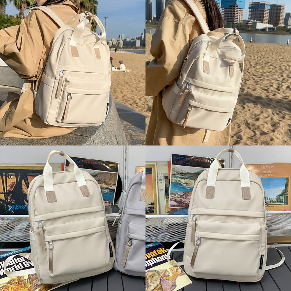 Laptop Backpack for Women Laptop Backpack Travel Business Computer Tote Bag for Girls Work Travel (Beige)