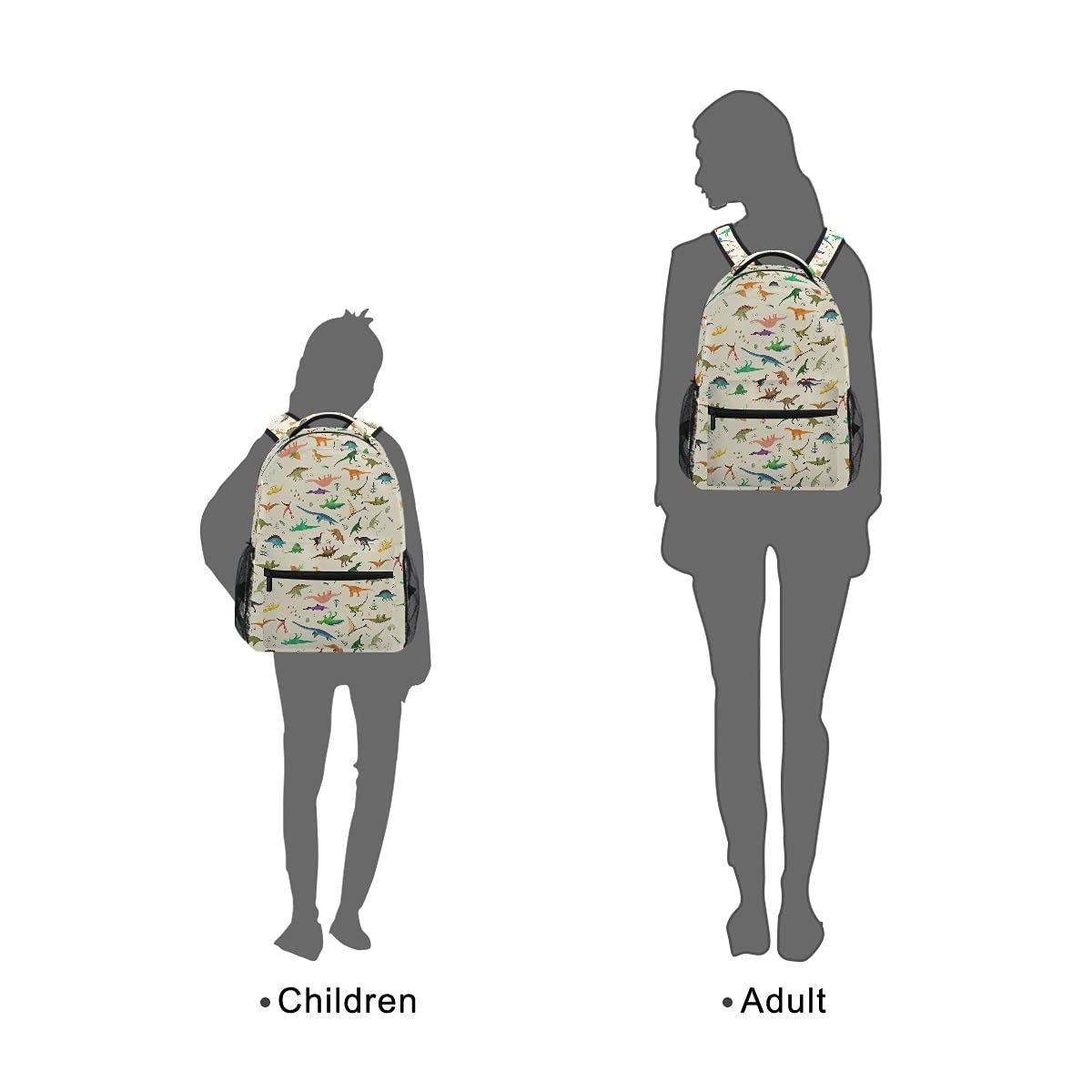 Dinosaur Pattern Backpack School Bag Travel Daypack Rucksack for Students