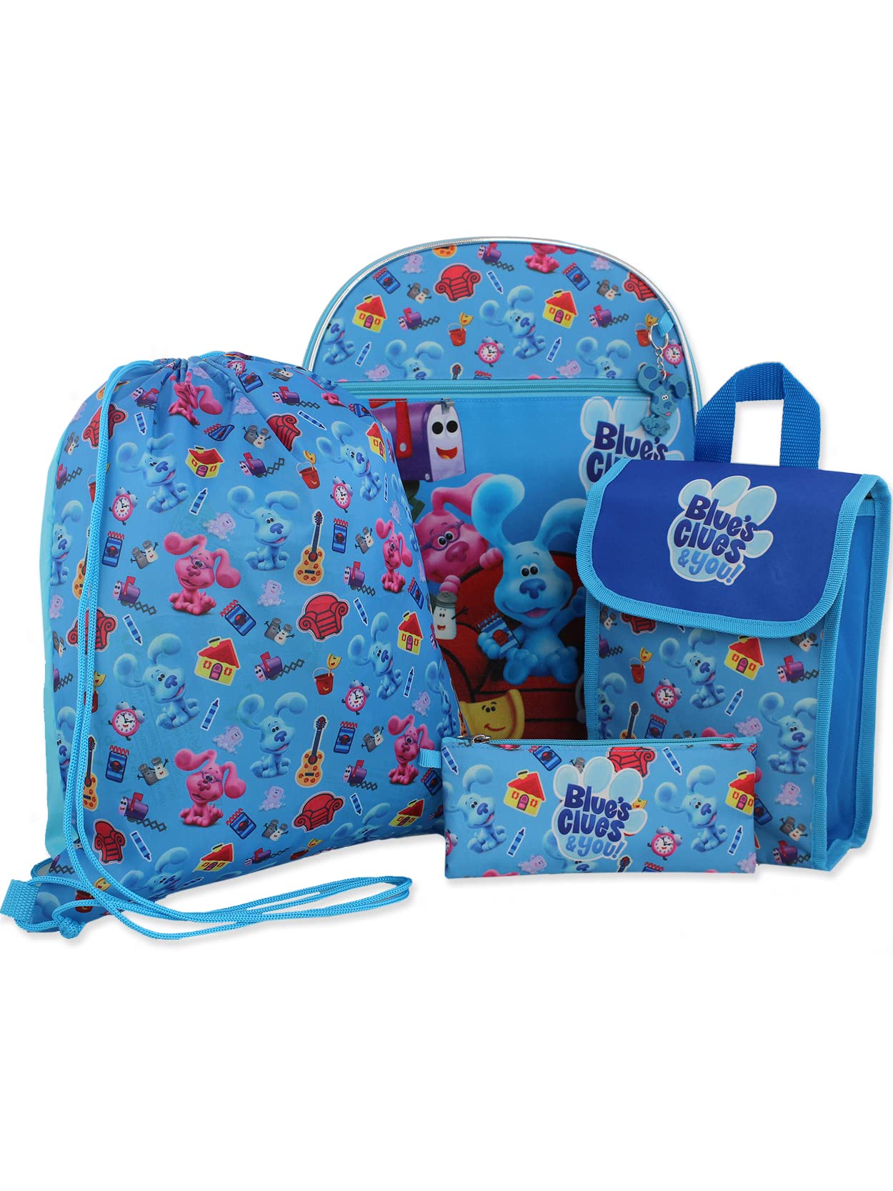 Nickelodeon Blue's Clues & You Girls 16" Backpack 5 piece School Set (One Size, Pink)
