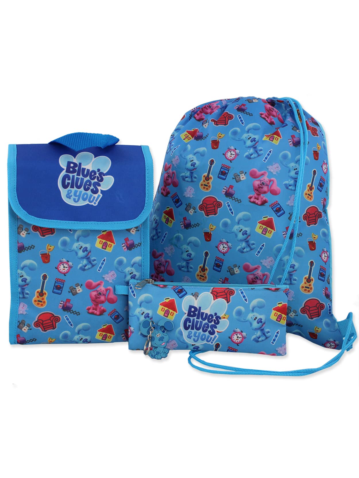 Nickelodeon Blue's Clues & You Girls 16" Backpack 5 piece School Set (One Size, Pink)