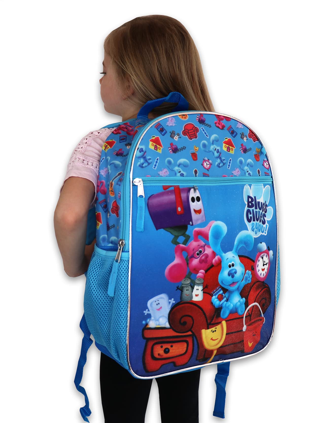 Nickelodeon Blue's Clues & You Girls 16" Backpack 5 piece School Set (One Size, Pink)