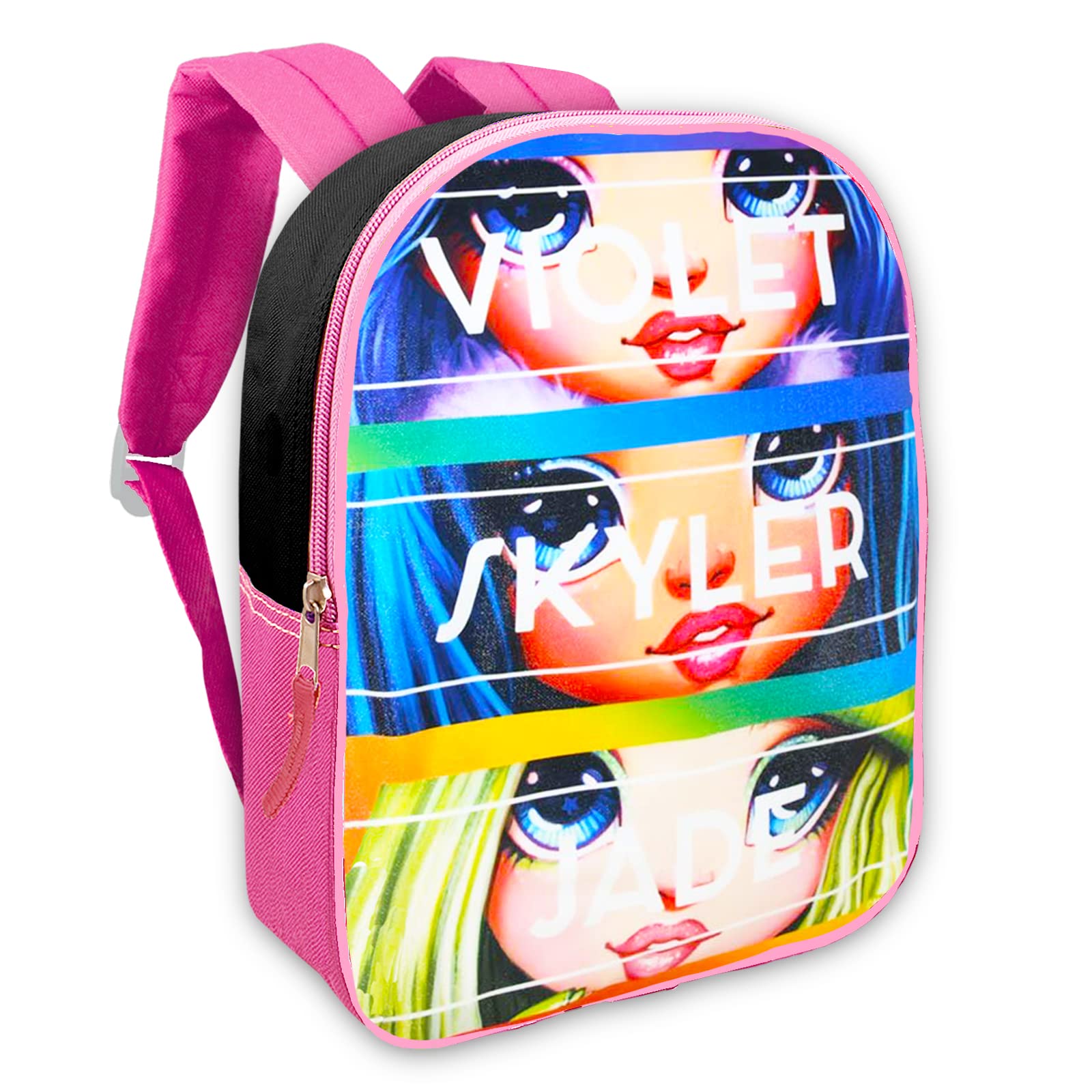 Rainbow High Backpack Set for Girls - Bundle with Rainbow High 15 Inch Backpack with Shopkins Stickers and More (Kids Backpack Elementary School)