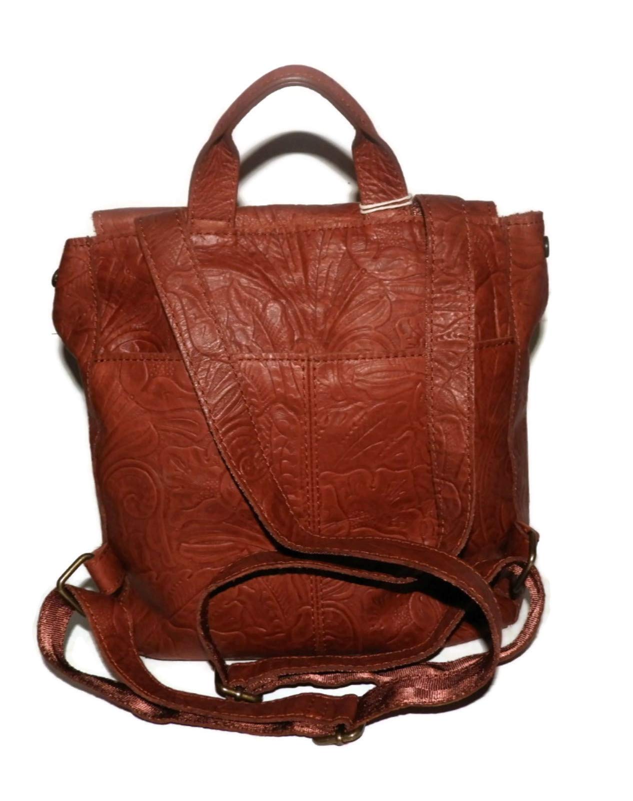American Leather Co. - Liberty Backpack - Highly Functional & Superbly Fashionable - Brandy Tooled