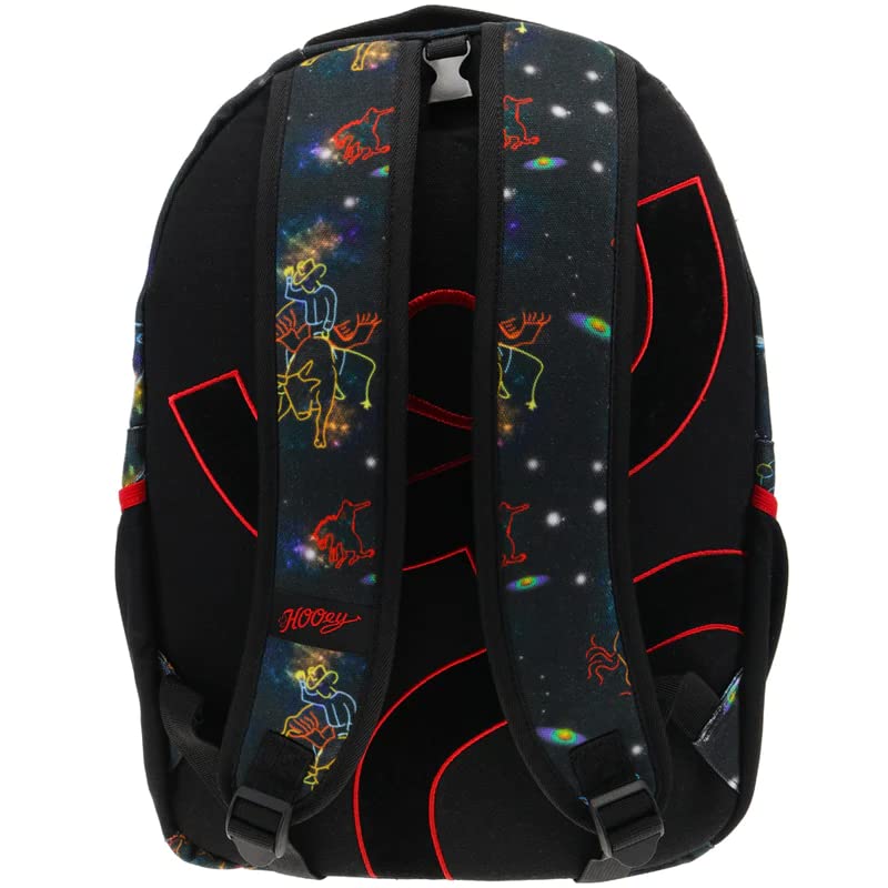 HOOEY Recess 25 Liter School Hiking Backpack Rain Cover Hat Strap Laptop Sleeve Hydro Pockets (Black/Red)