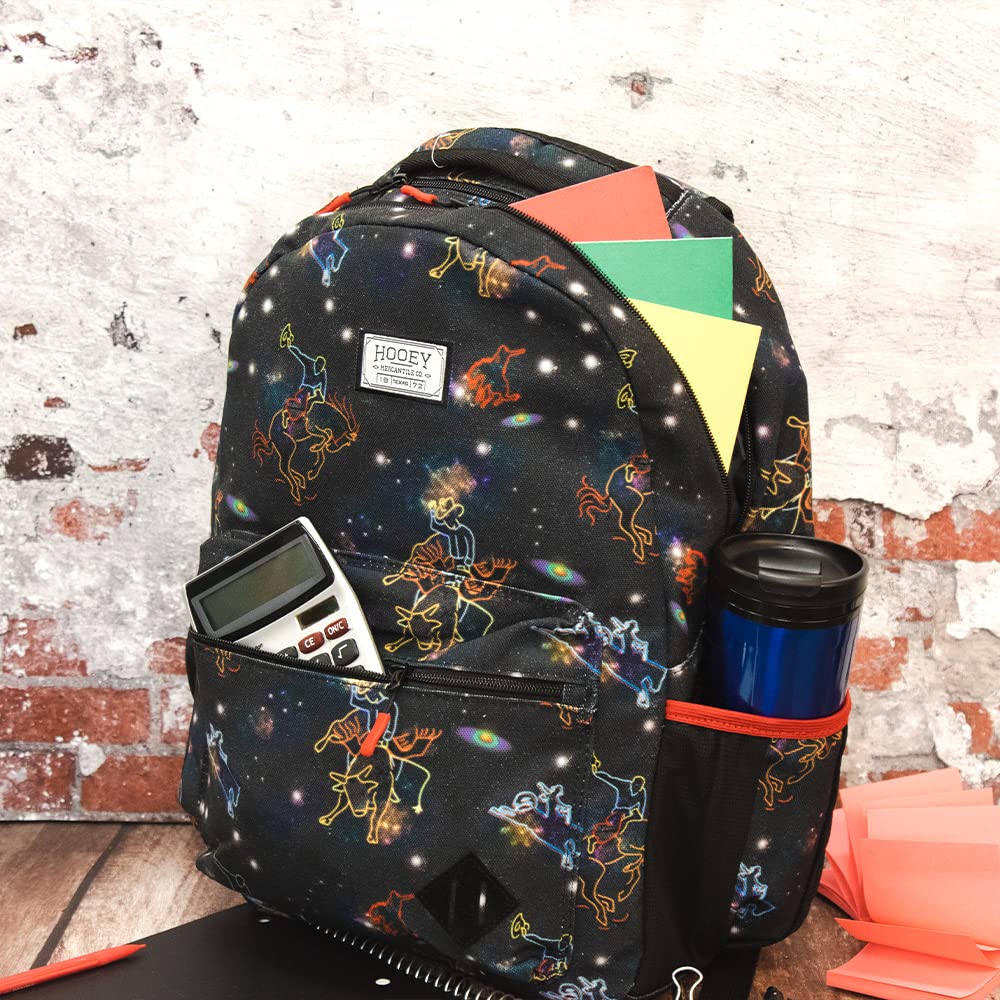HOOEY Recess 25 Liter School Hiking Backpack Rain Cover Hat Strap Laptop Sleeve Hydro Pockets (Black/Red)