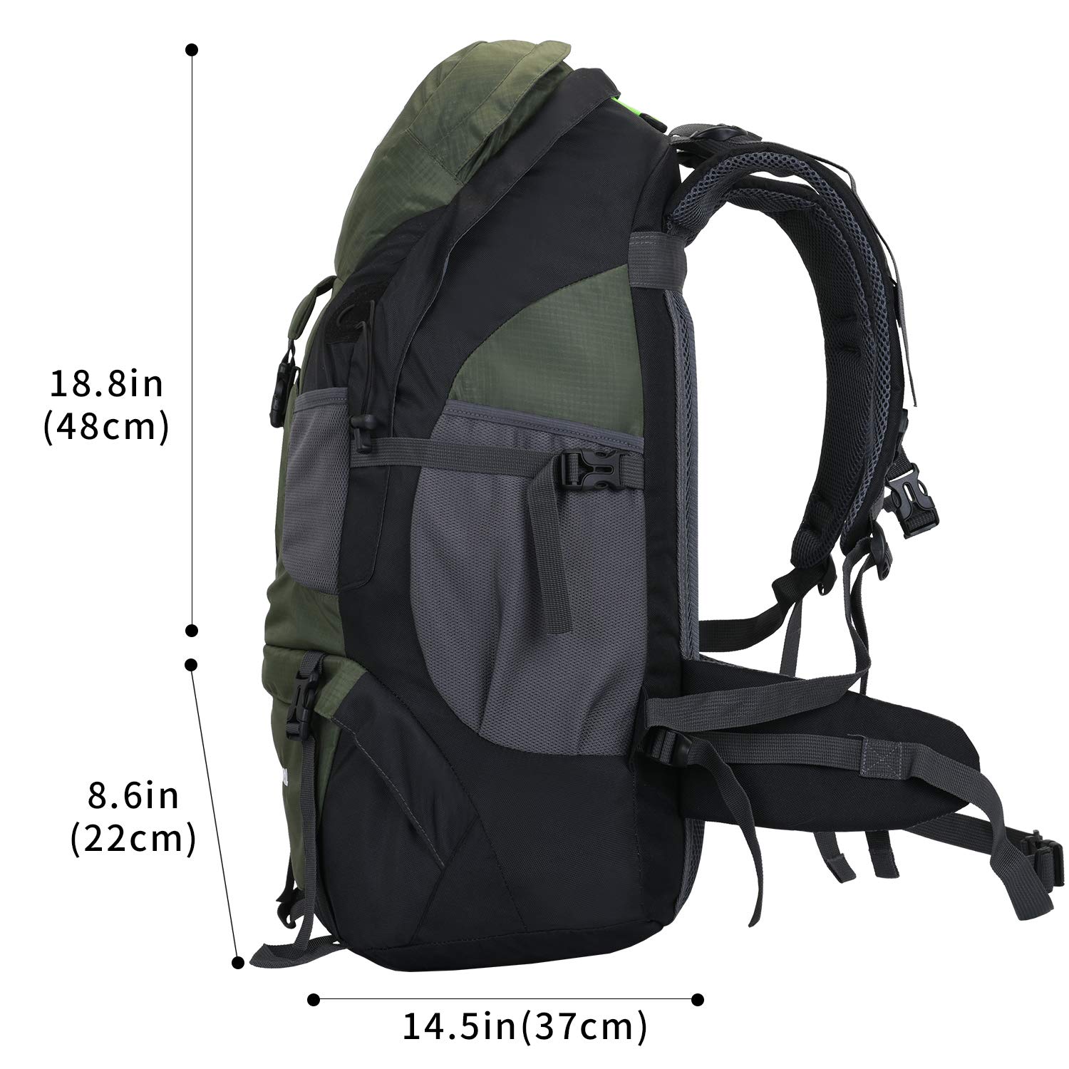 RuRu monkey 60L Hiking Backpack With Rain Cover Lightweight Travel Camping Daypack Backpack