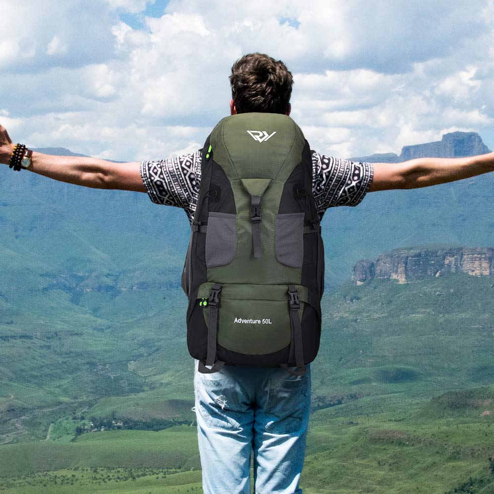 RuRu monkey 60L Hiking Backpack With Rain Cover Lightweight Travel Camping Daypack Backpack