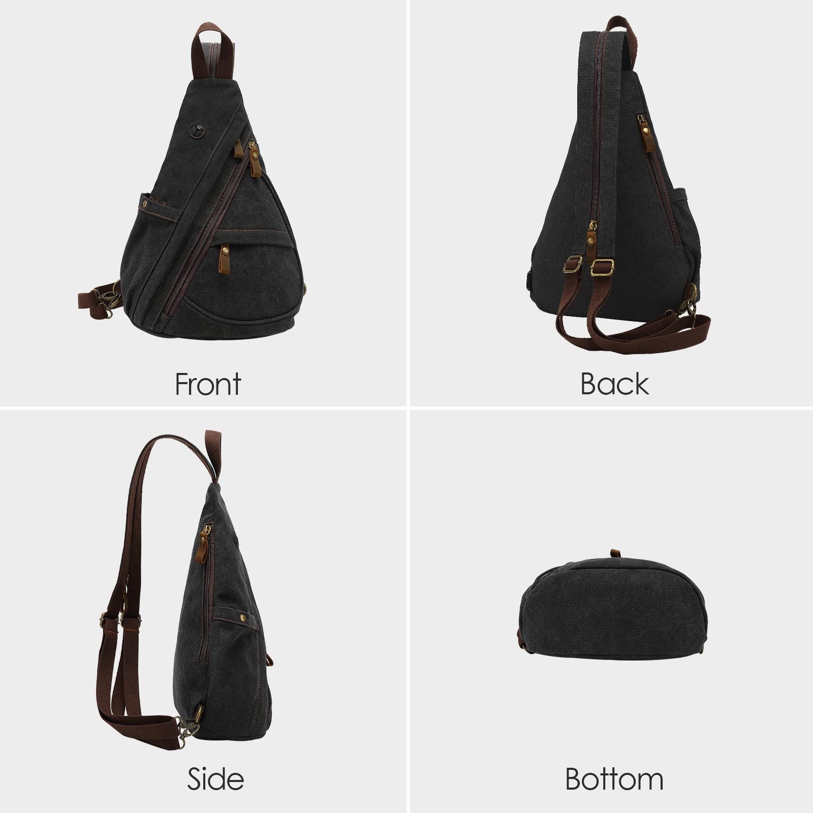 Egoelife Sling Bag Small Crossbody Backpack Casual Daypack School Satchel for Men Women