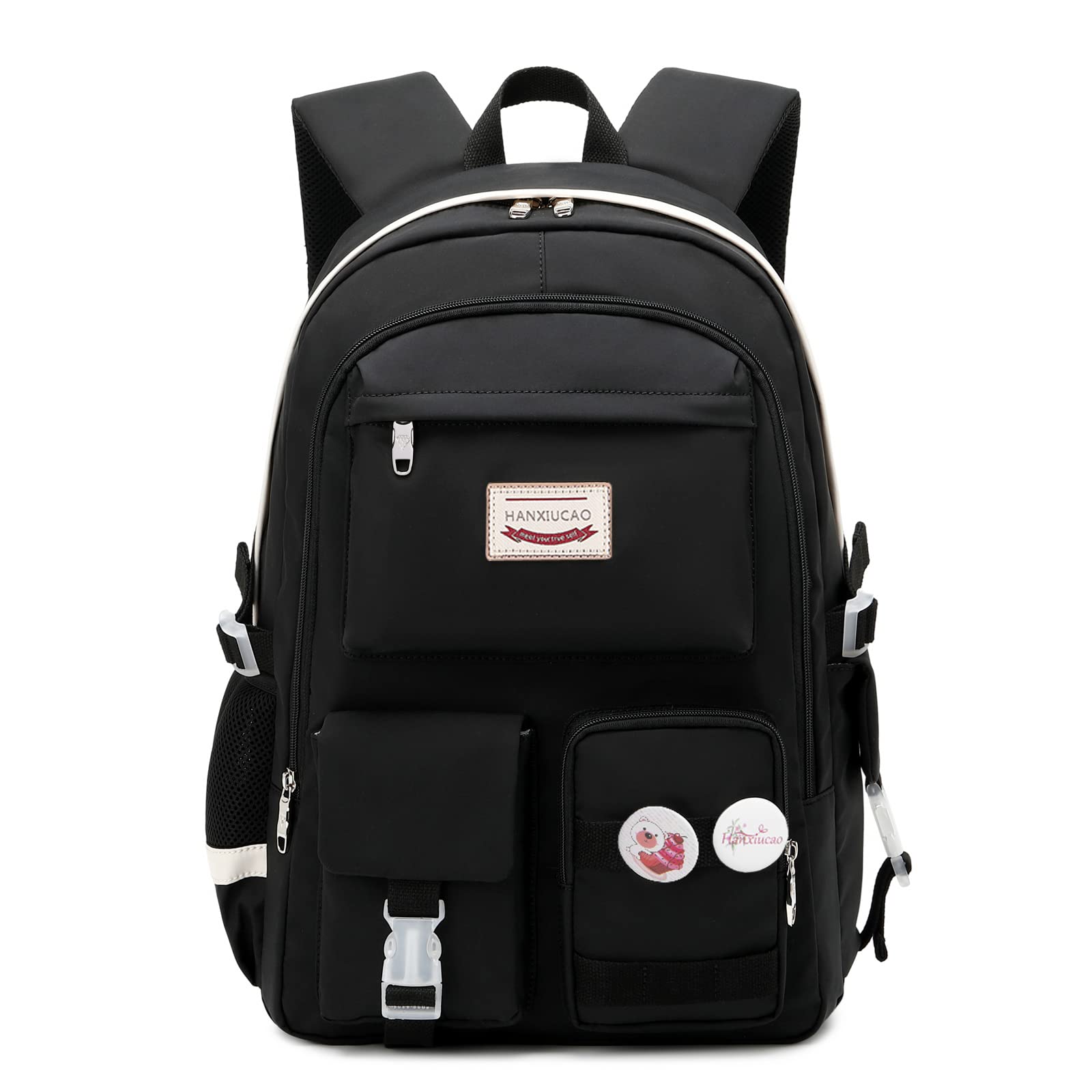 HANXIUCAO Girls Laptop Backpack Teen School Bag College Student Backpack For Woman (black)