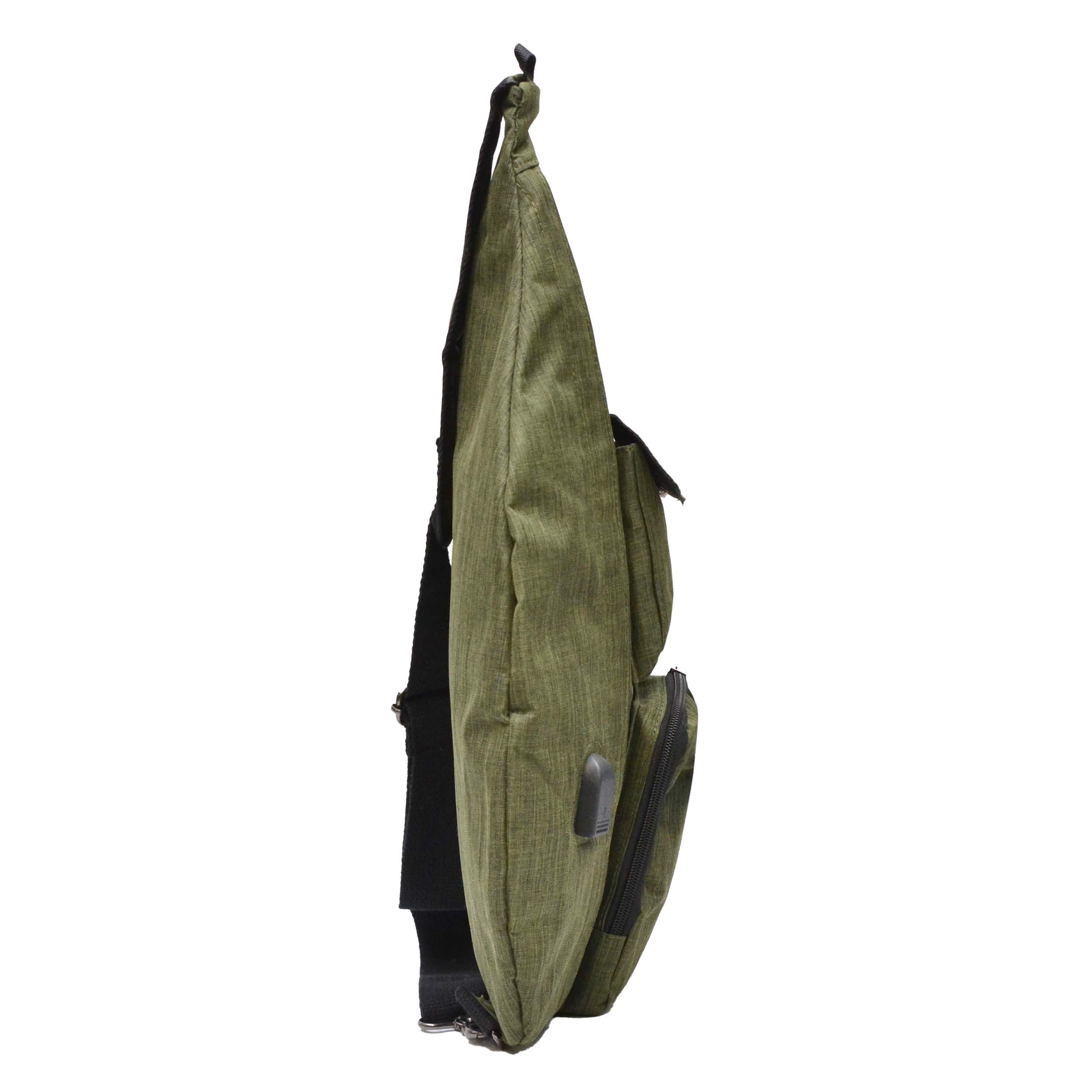 Nupouch Rucksack Bag, Anti-Theft Crossbody Sling, Backpack, Soho Collection Olive