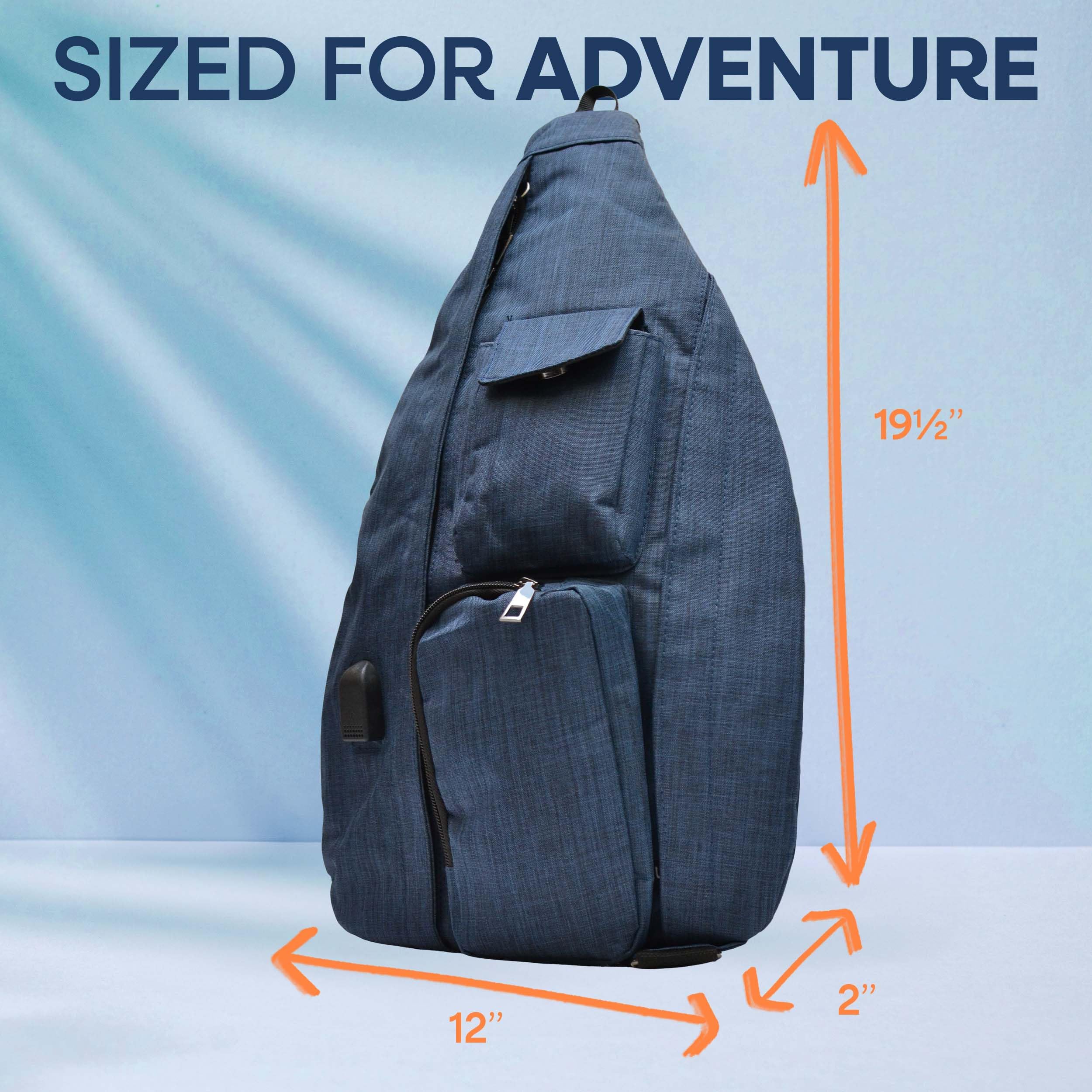 Nupouch Rucksack Bag, Anti-Theft Crossbody Sling, Backpack, Soho Collection Olive