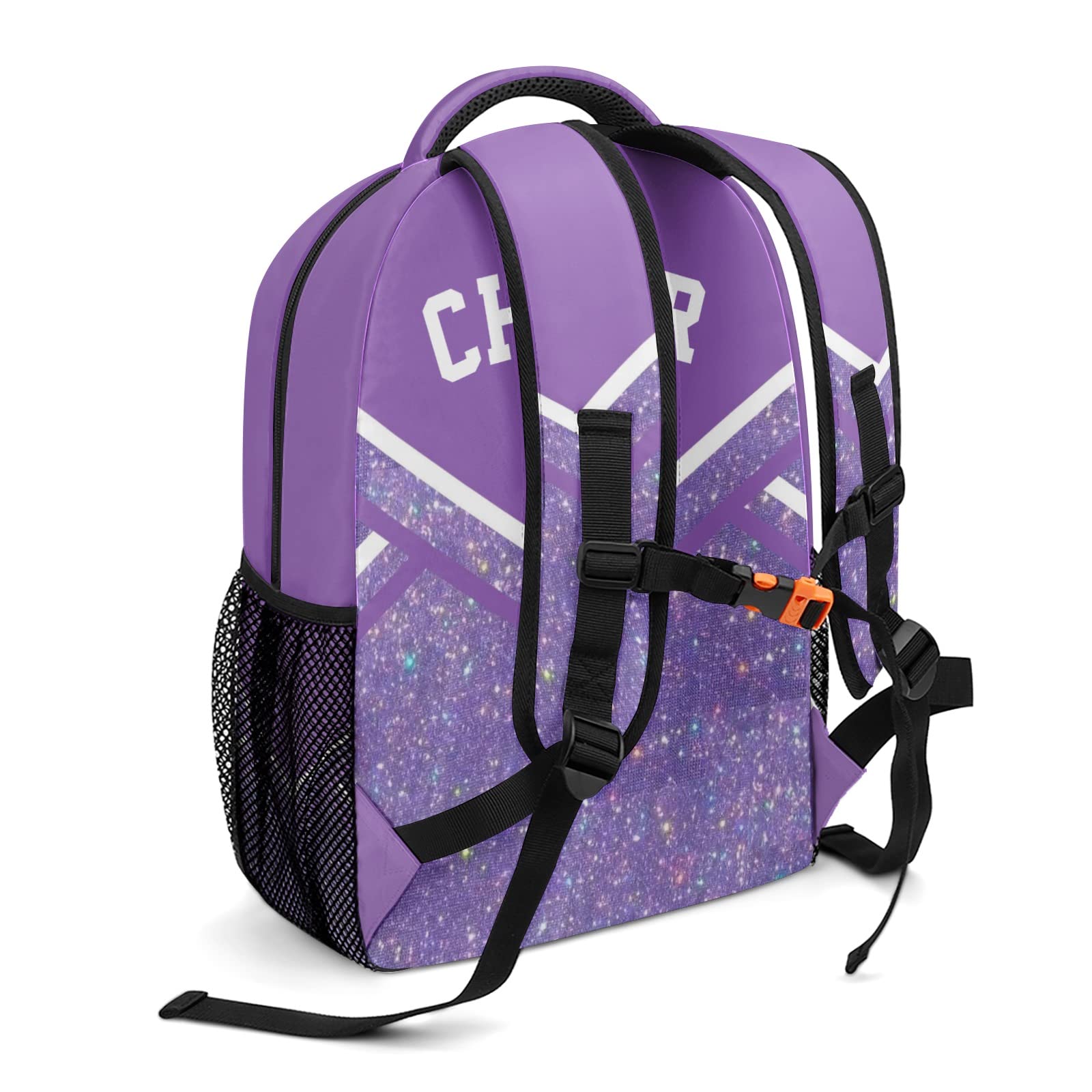 XIUCOO Cheer Purple Backpack Personalized Name Waterproof Travel Bag for Boys Girls Gift