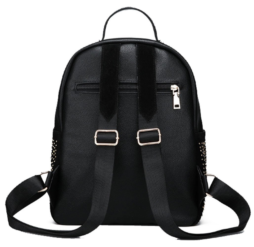 Zzfab PU Leather Rhinestone Backpack Black